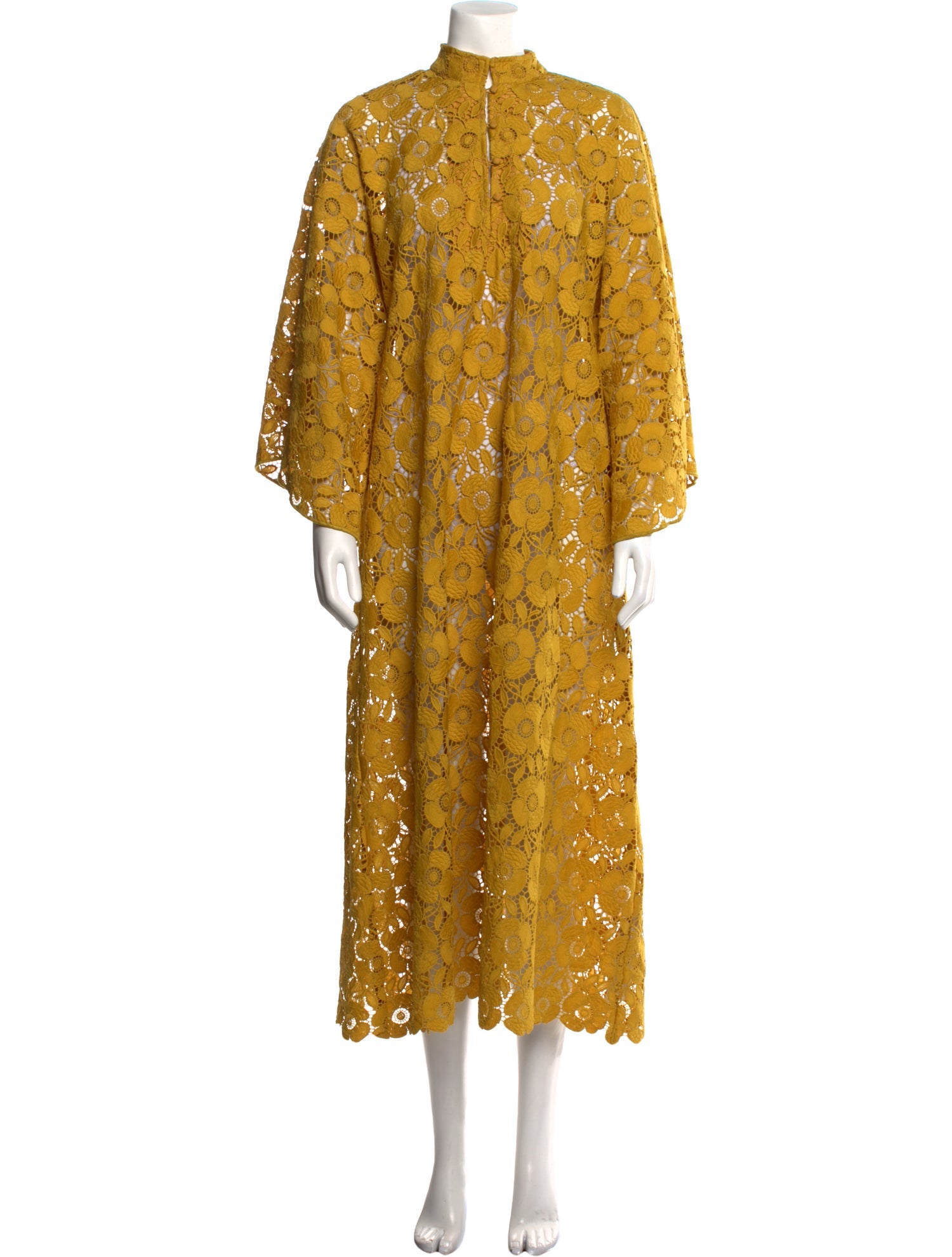 La Vie Style House Lace Pattern Long Dress w/ Tags - Yellow Dresses ...