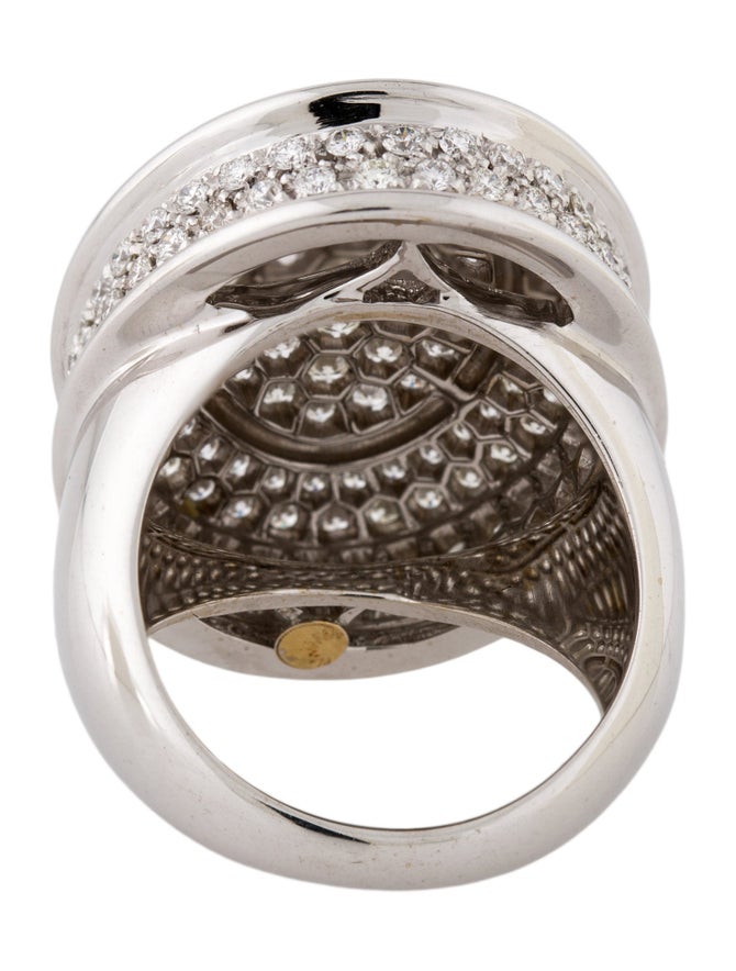 Luca Carati 18K Pavé Diamond Oval Cocktail Ring - Rhodium-Plated 18K ...