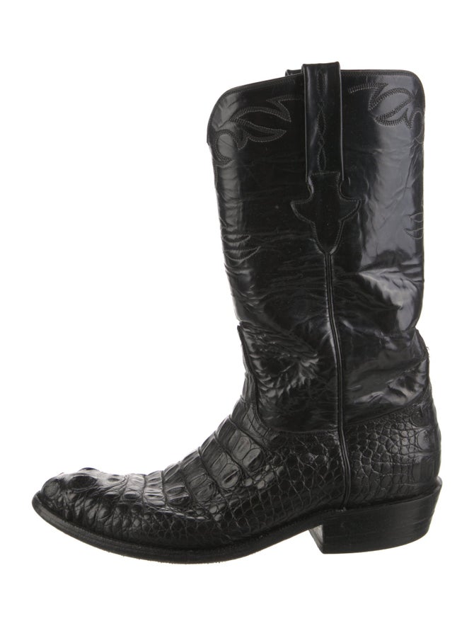 Lucchese Crocodile Western Boots - Black Boots, Shoes - LCC26526 | The ...