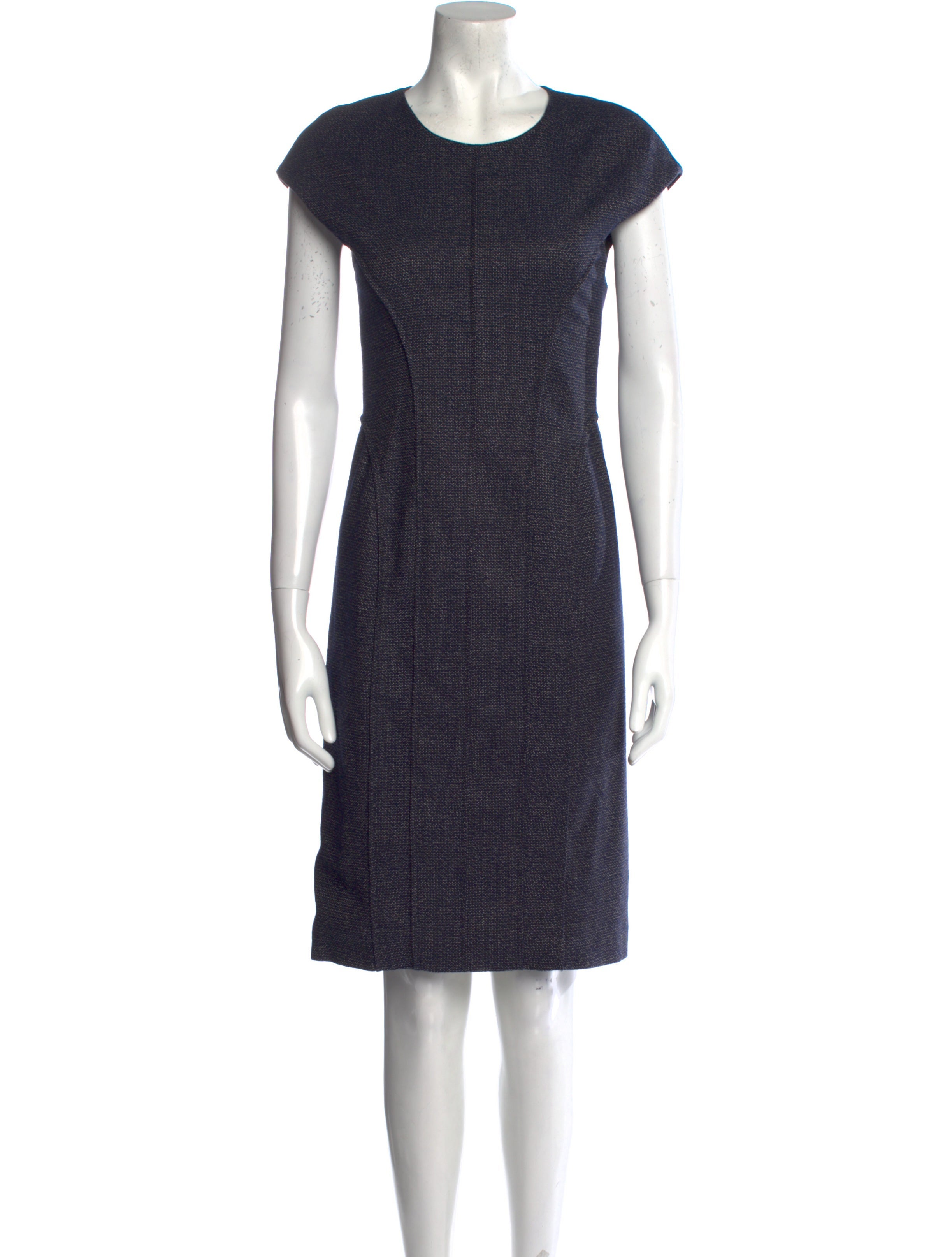 Lela Rose Crew Neck Knee-Length Dress - Blue Dresses, Clothing - LEL54328 | The RealReal