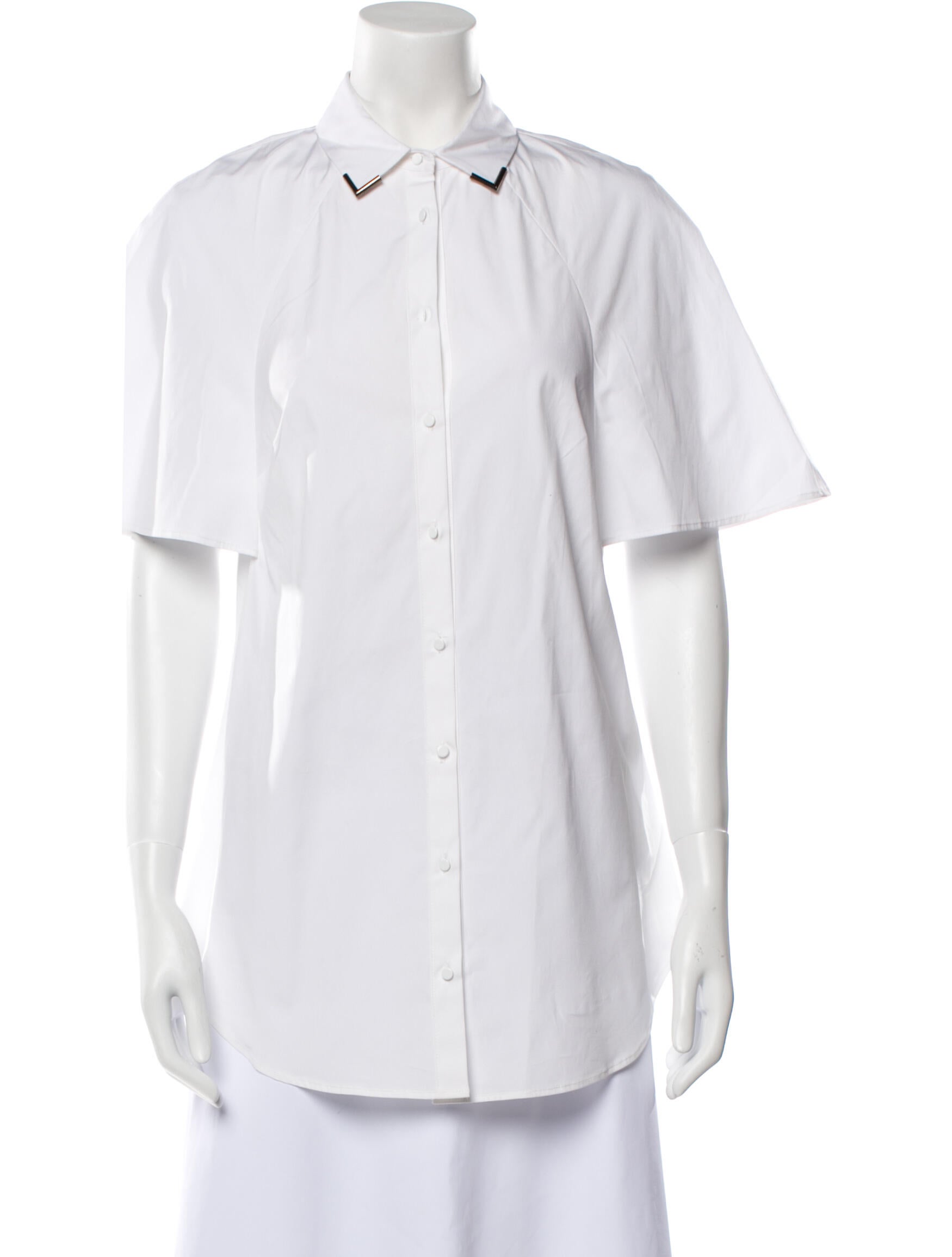 Hermès Short Sleeve Button-Up Top - Neutrals Tops, Clothing - HER628380 ...