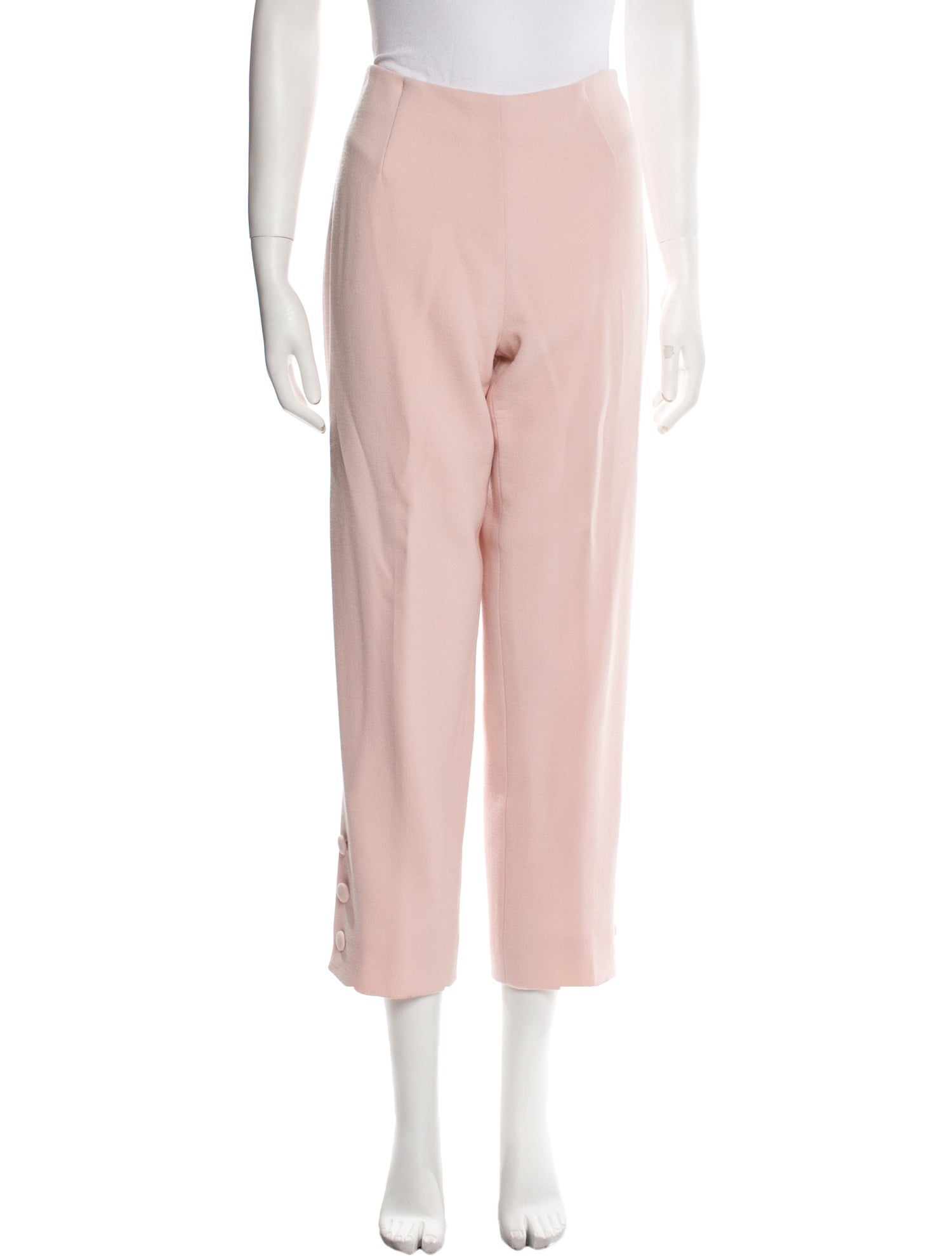 Lela Rose Wool Wide Leg Pants - Pink, 11.75" Rise Pants, Clothing ...