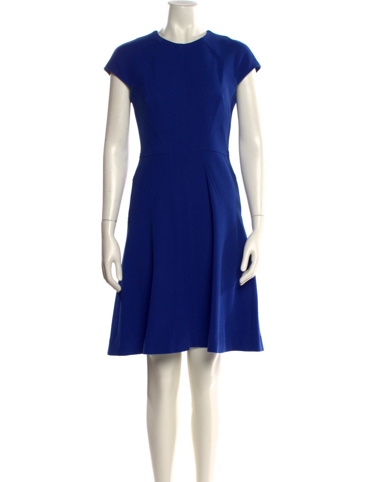 Lela Rose Crew Neck Knee-Length Dress - Blue Dresses, Clothing ...
