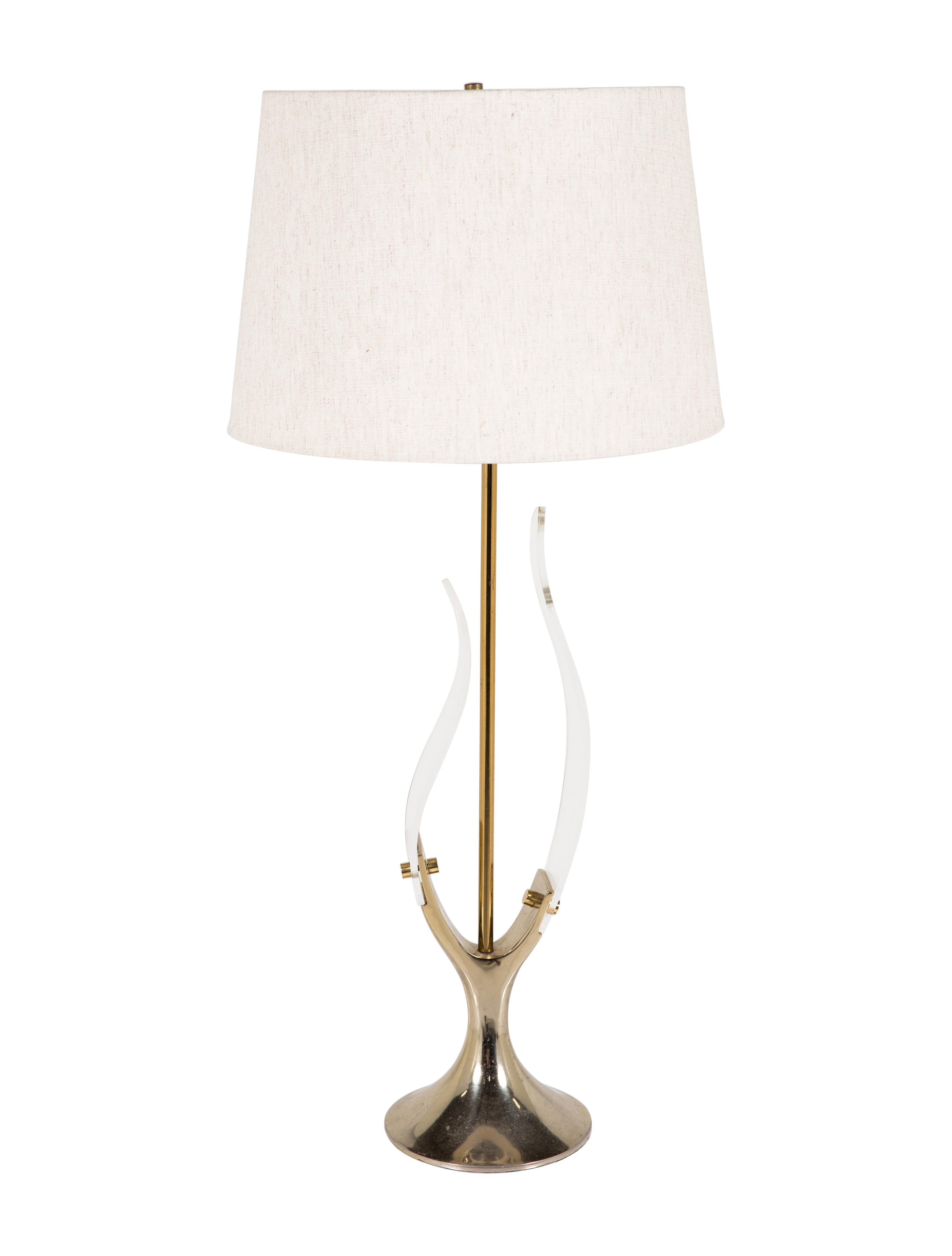 Lighting Lucite Lamp with Chrome Base - Metallic Table Lamps, Lighting ...