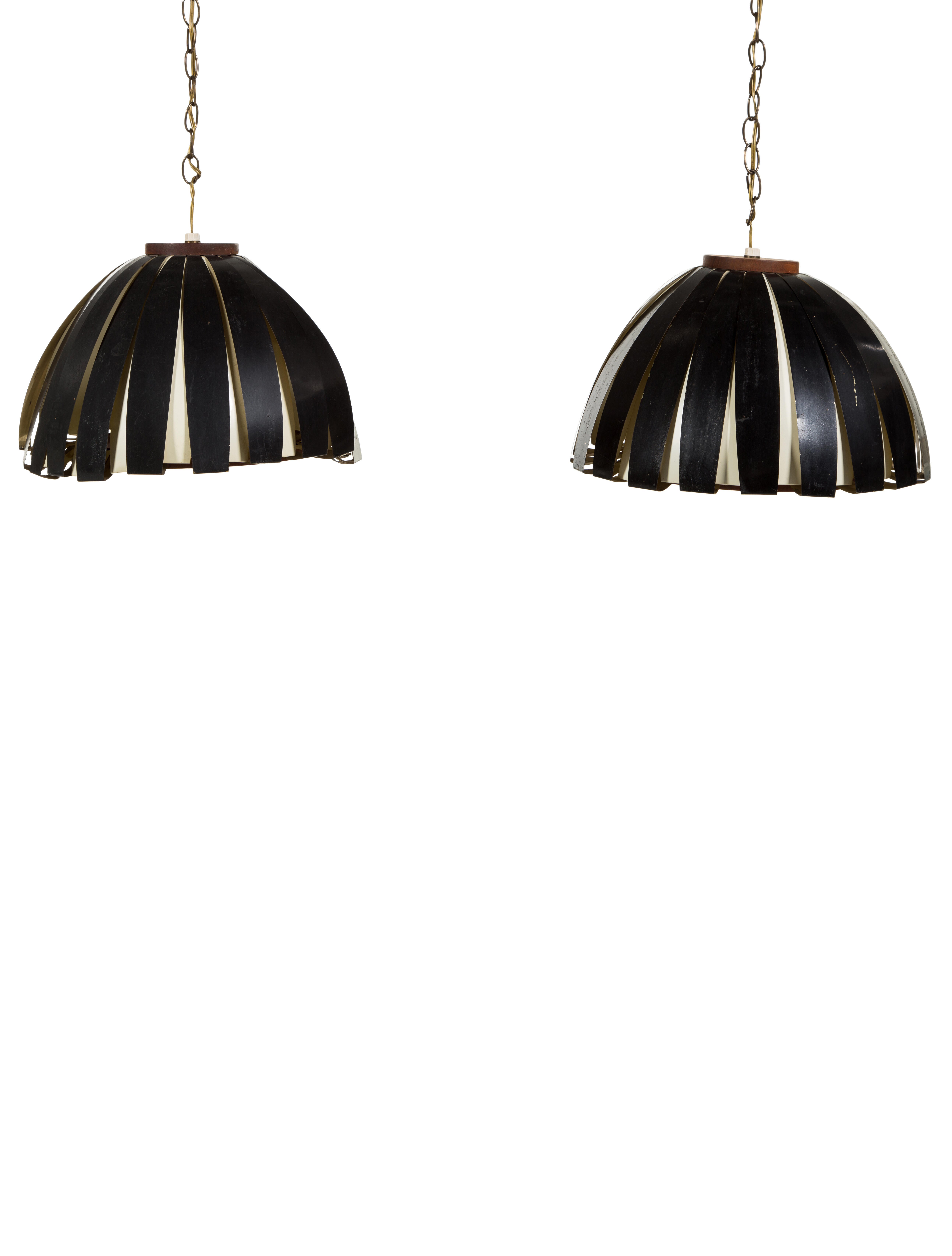 Lighting Pair Of Banded Pendant Lights - Black, 2 pieces Ceiling ...