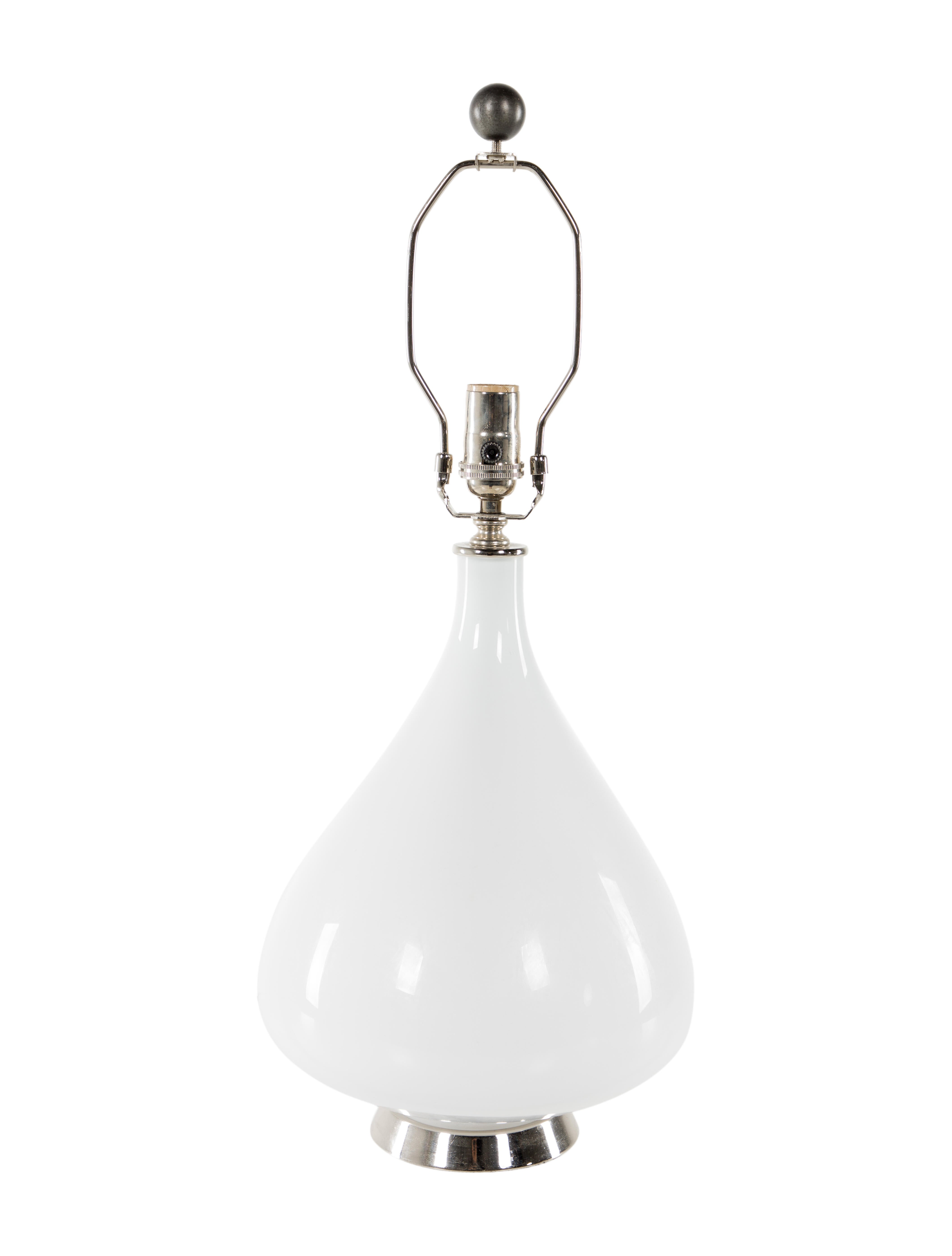 Lighting Opaline Glass Lamp - White, 1 pieces Table Lamps, Lighting ...