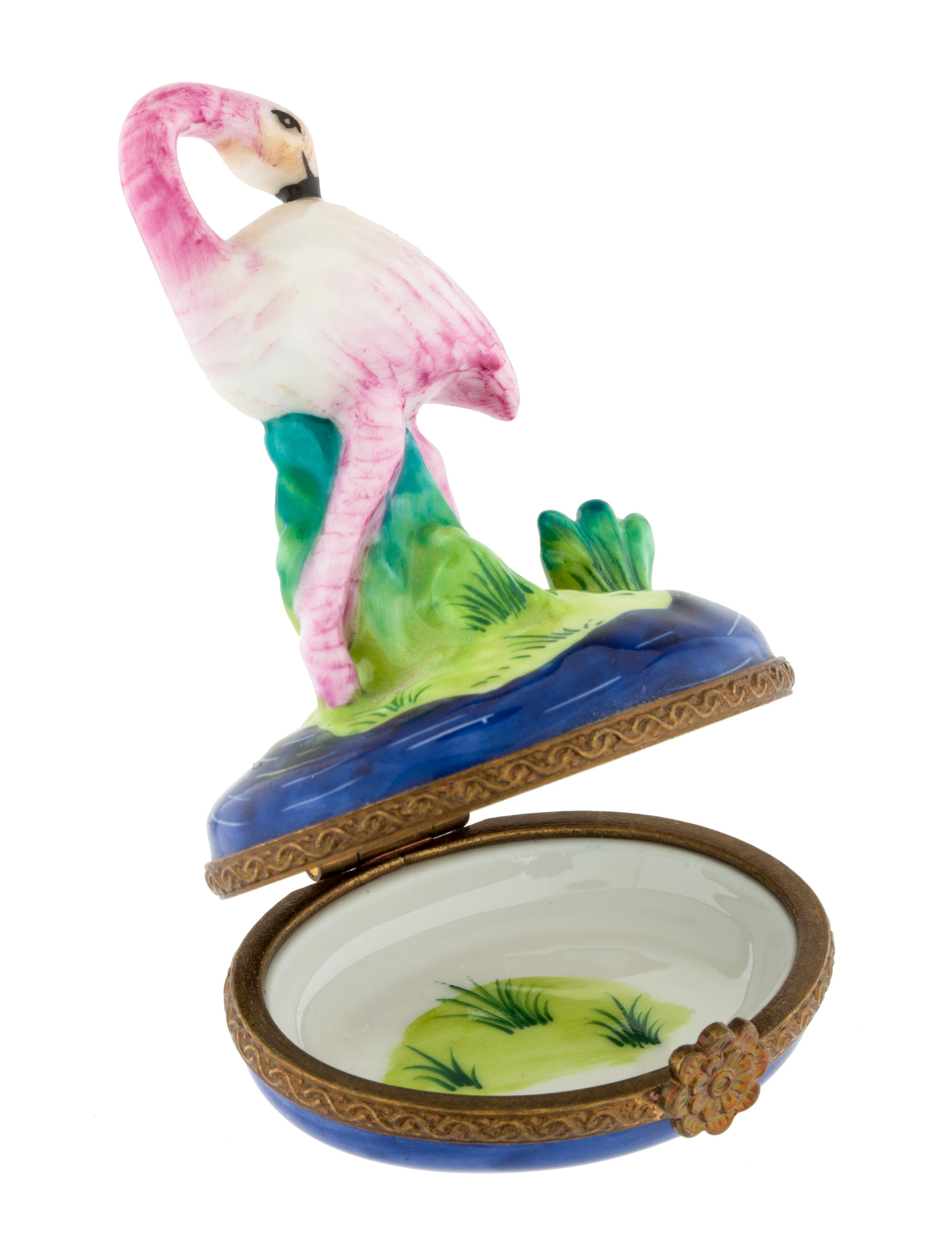Limoges Flamingo Porcelain Box - Pink Decorative Accents, Decor ...