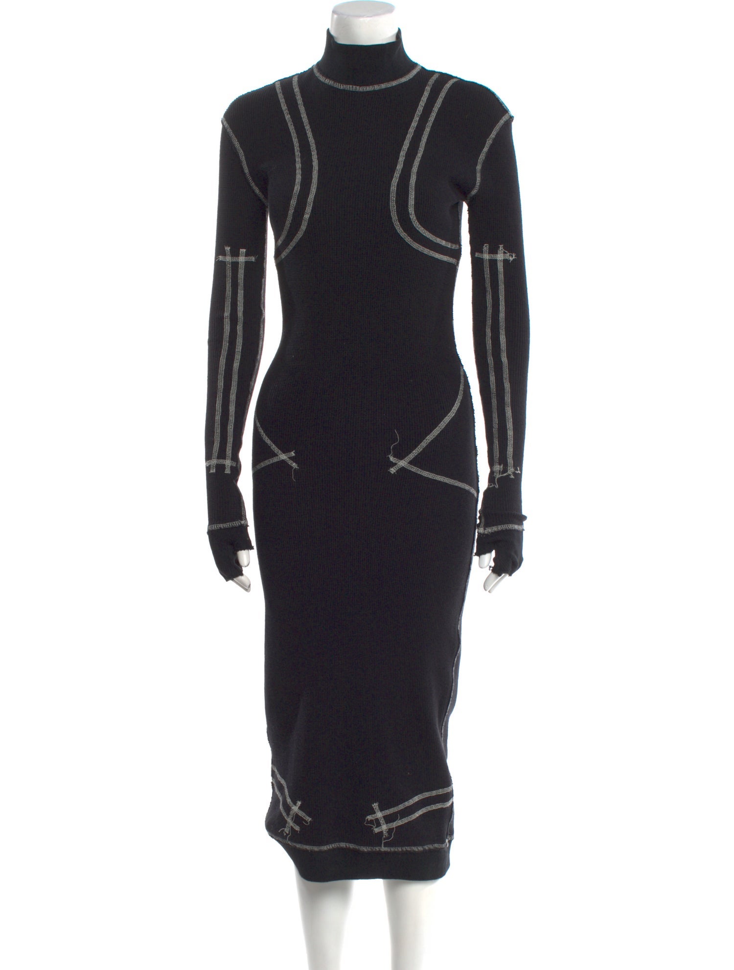 Linder Turtleneck Long Dress - Black Dresses, Clothing - LINDE20763 ...
