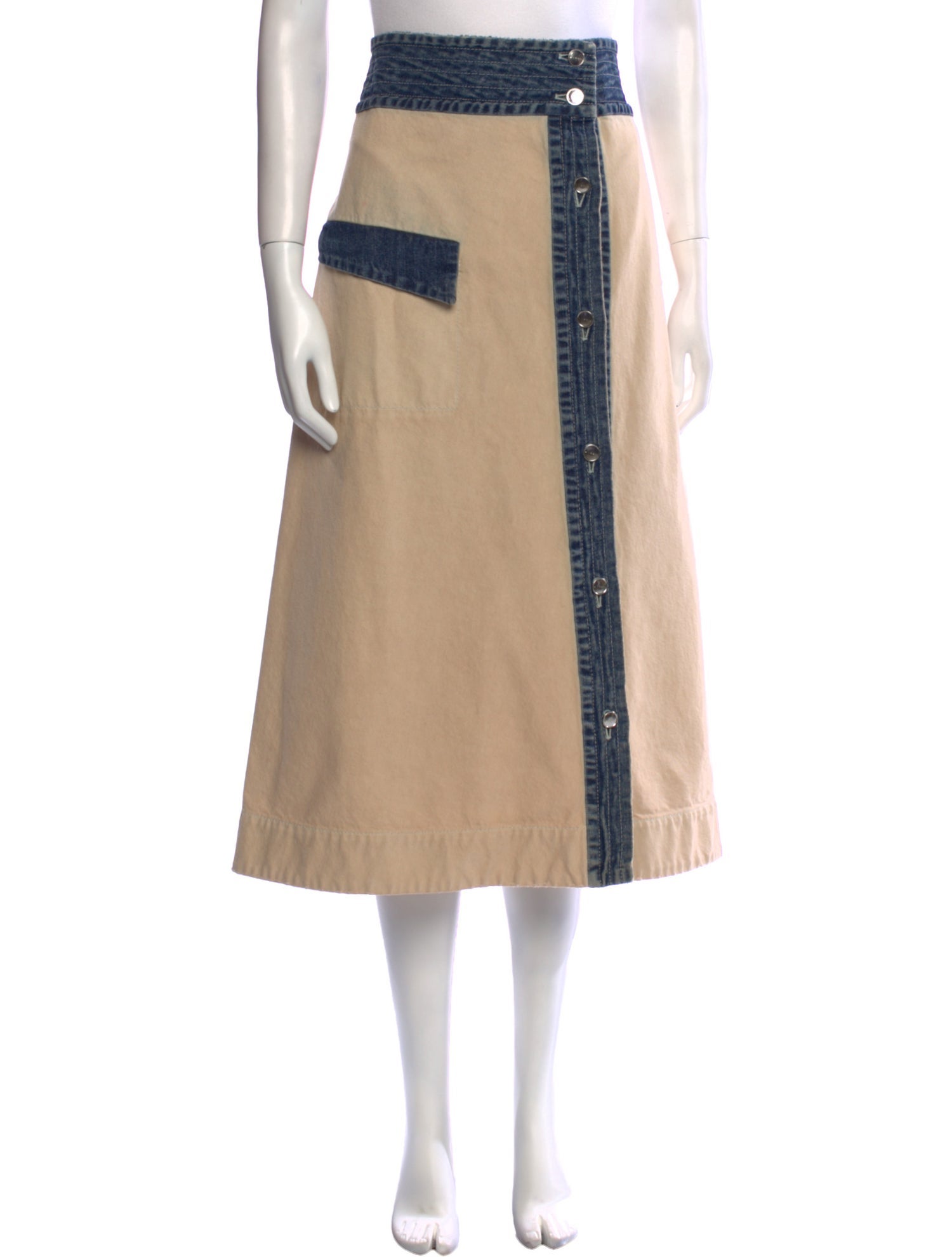 Linder Colorblock Pattern Midi Length Skirt - Neutrals Skirts, Clothing ...