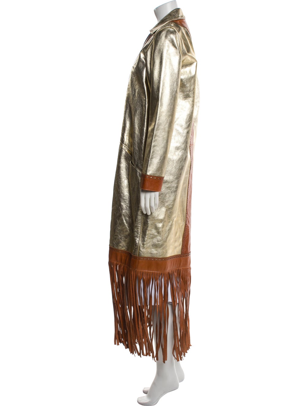 Linder 2018 Leather Coat - Gold Coats, Clothing - LINDE21247 | The RealReal