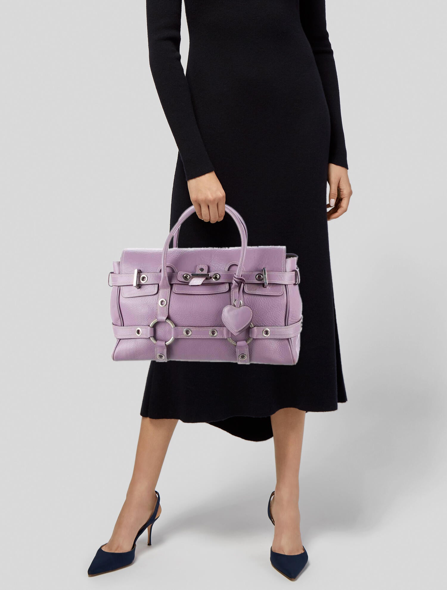 Luella Large Leather Handle Bag - Purple Handle Bags, Handbags ...