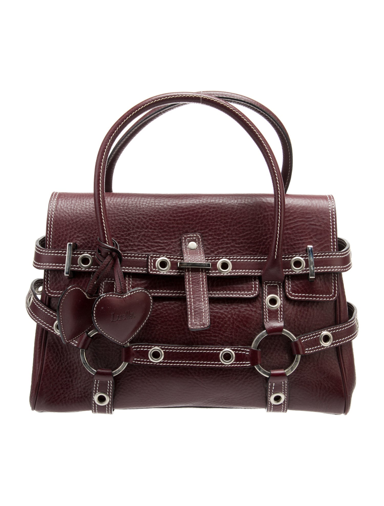 Luella Leather Handle Bag - Burgundy Handle Bags, Handbags - LLA20545 ...