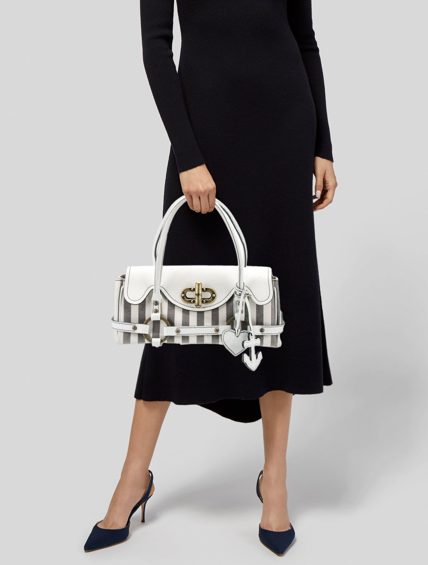 Luella Canvas Top Handle Bag - Black Handle Bags, Handbags - LLA20601 ...