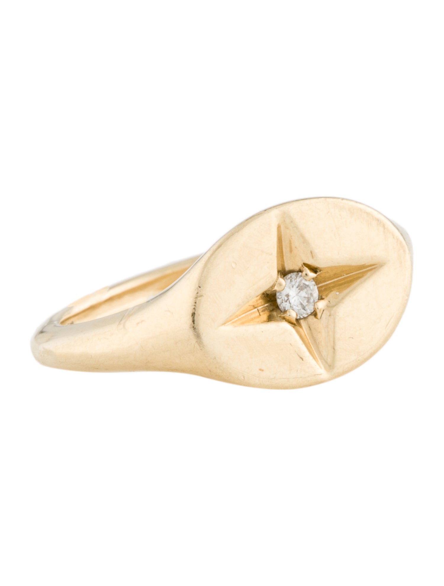 Marlo Laz 14K Diamond Guiding Star Signet Ring - Signet Ring, Rings ...
