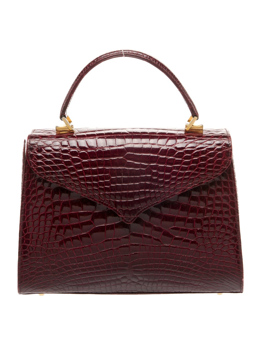 Lana Marks Embossed Leather Top Handle Bag - Burgundy Handle Bags ...