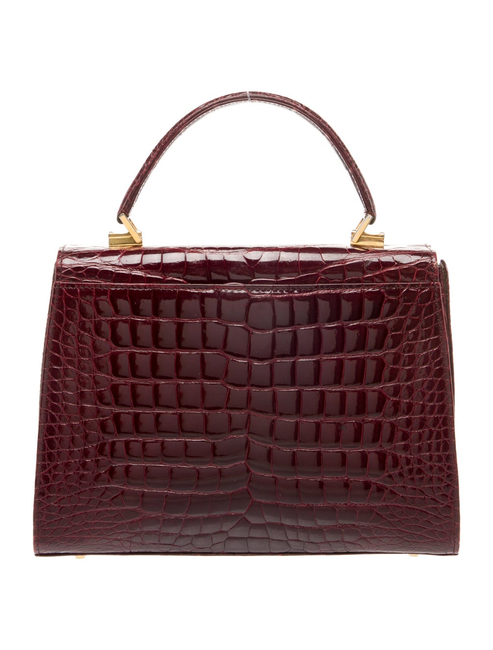 Lana Marks Embossed Leather Top Handle Bag - Burgundy Handle Bags ...