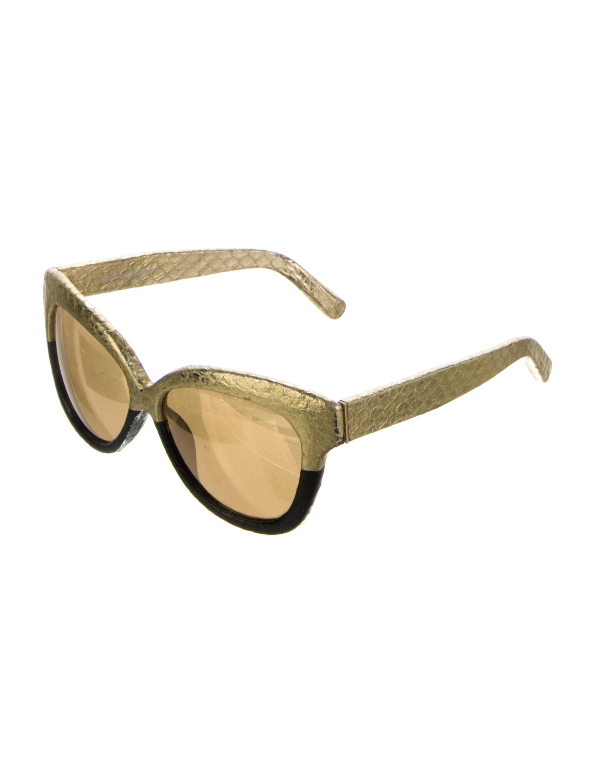 Linda Farrow Reflective Oversize Sunglasses - Gold Sunglasses ...