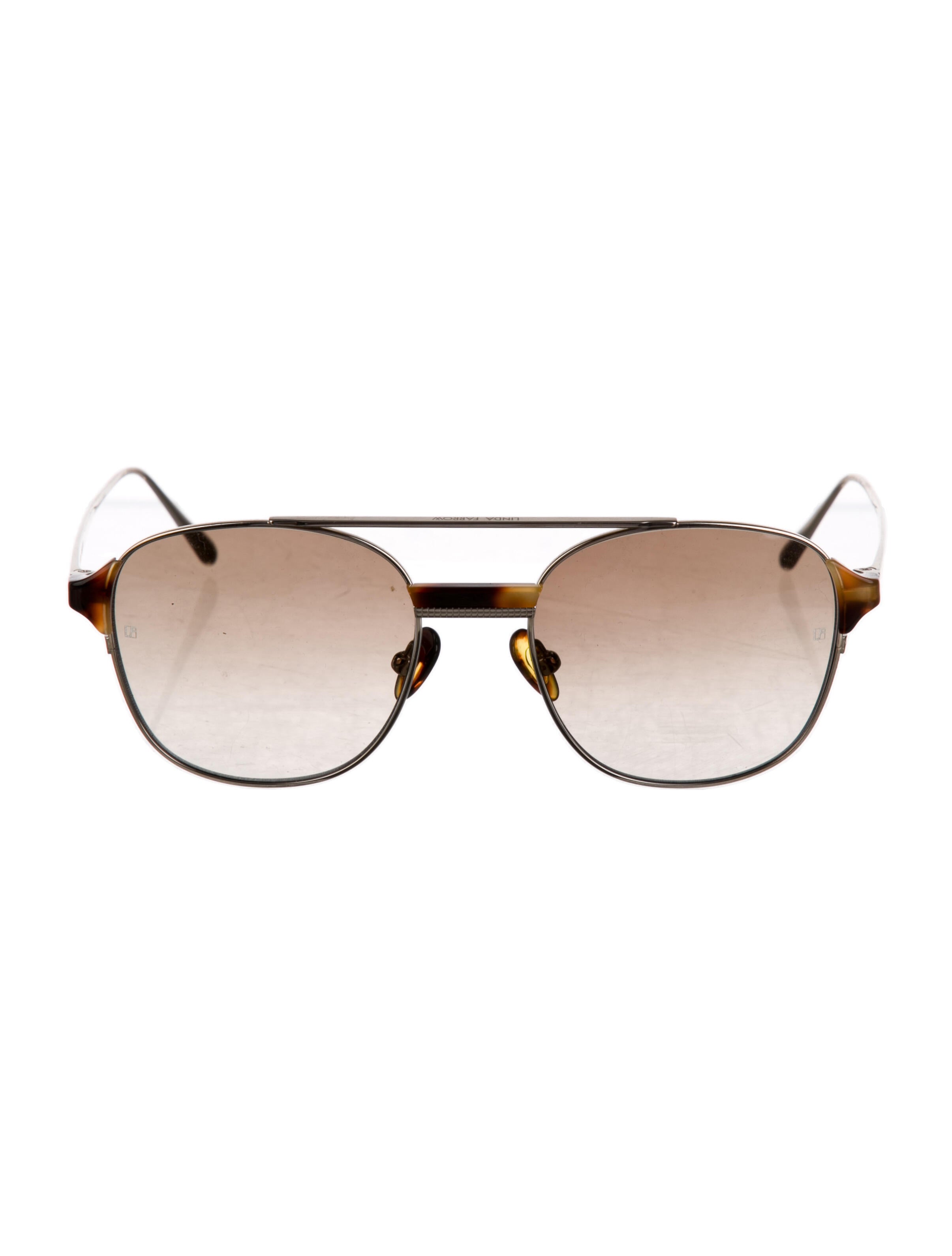 Linda Farrow Aviator Gradient Sunglasses - Gold Sunglasses, Accessories ...