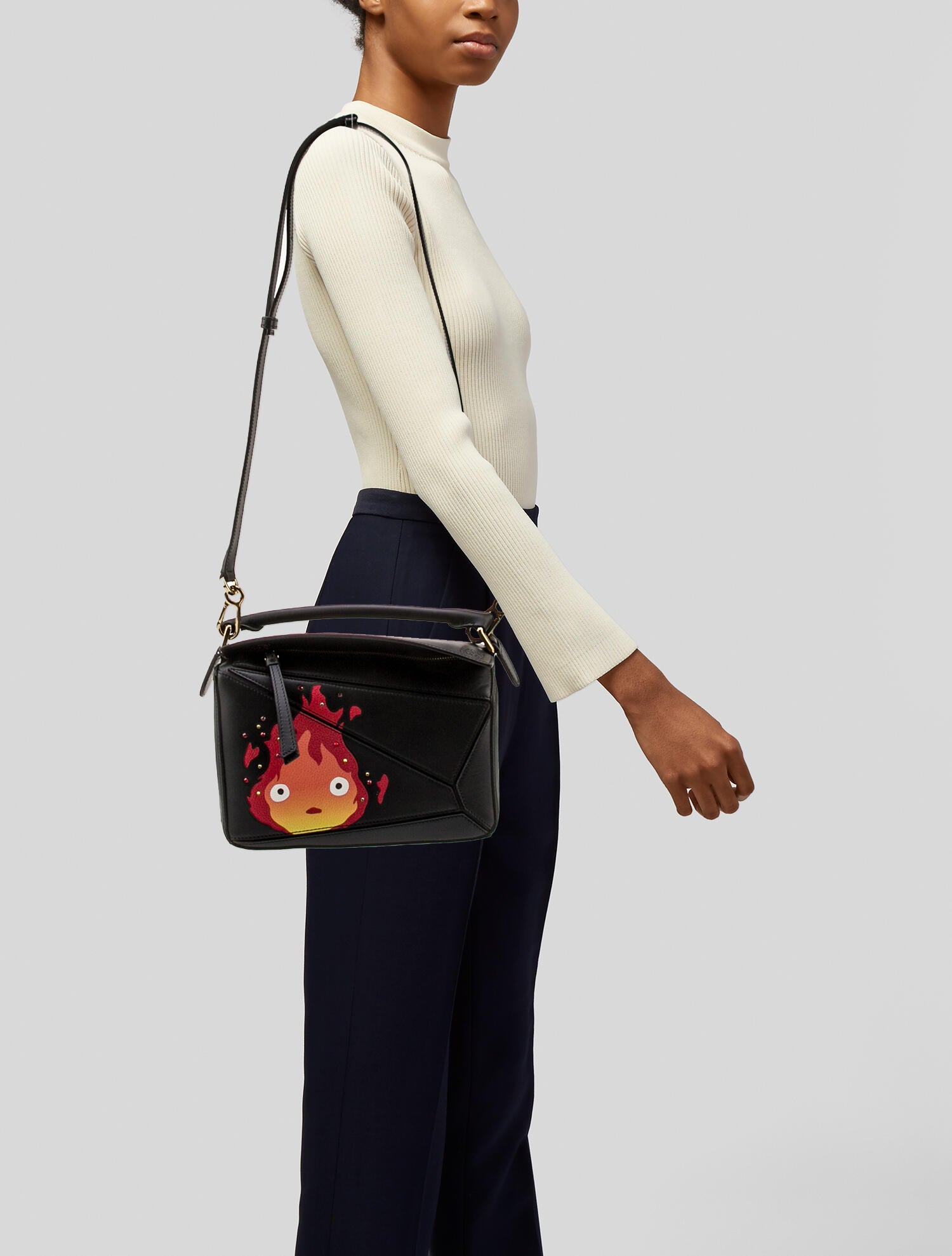 LOEWE x Studio Ghibli x Howl’s Moving Castle Small Calcifer Puzzle Bag ...