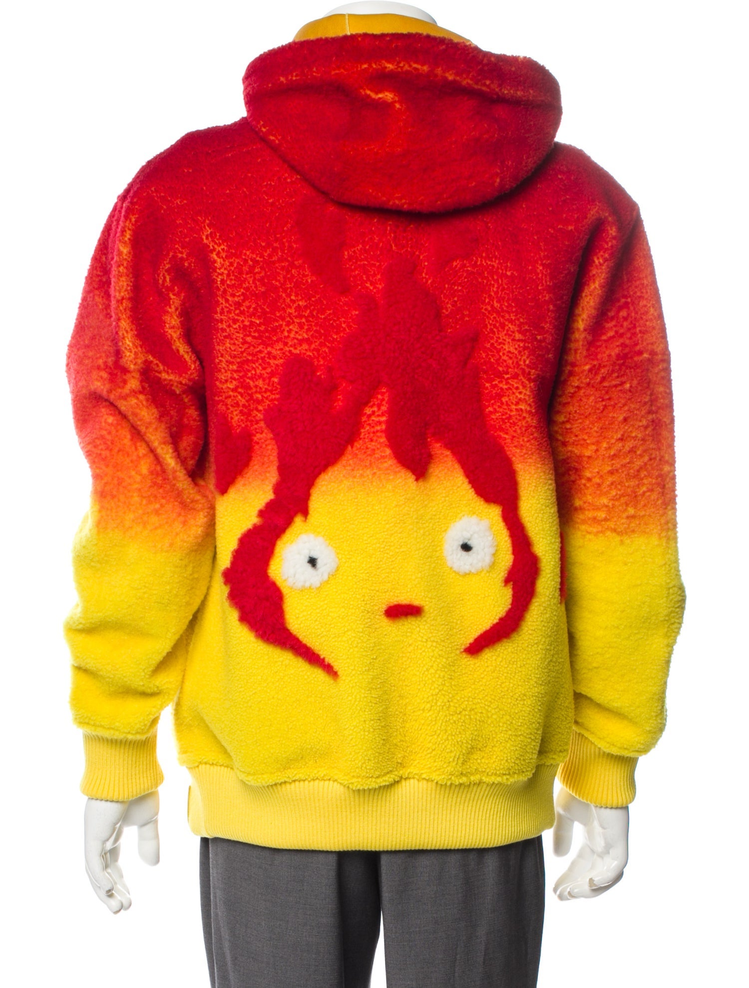 LOEWE x Studio Ghibli Calcifer Shearling Fleece Lamb Leather Hoodie w ...