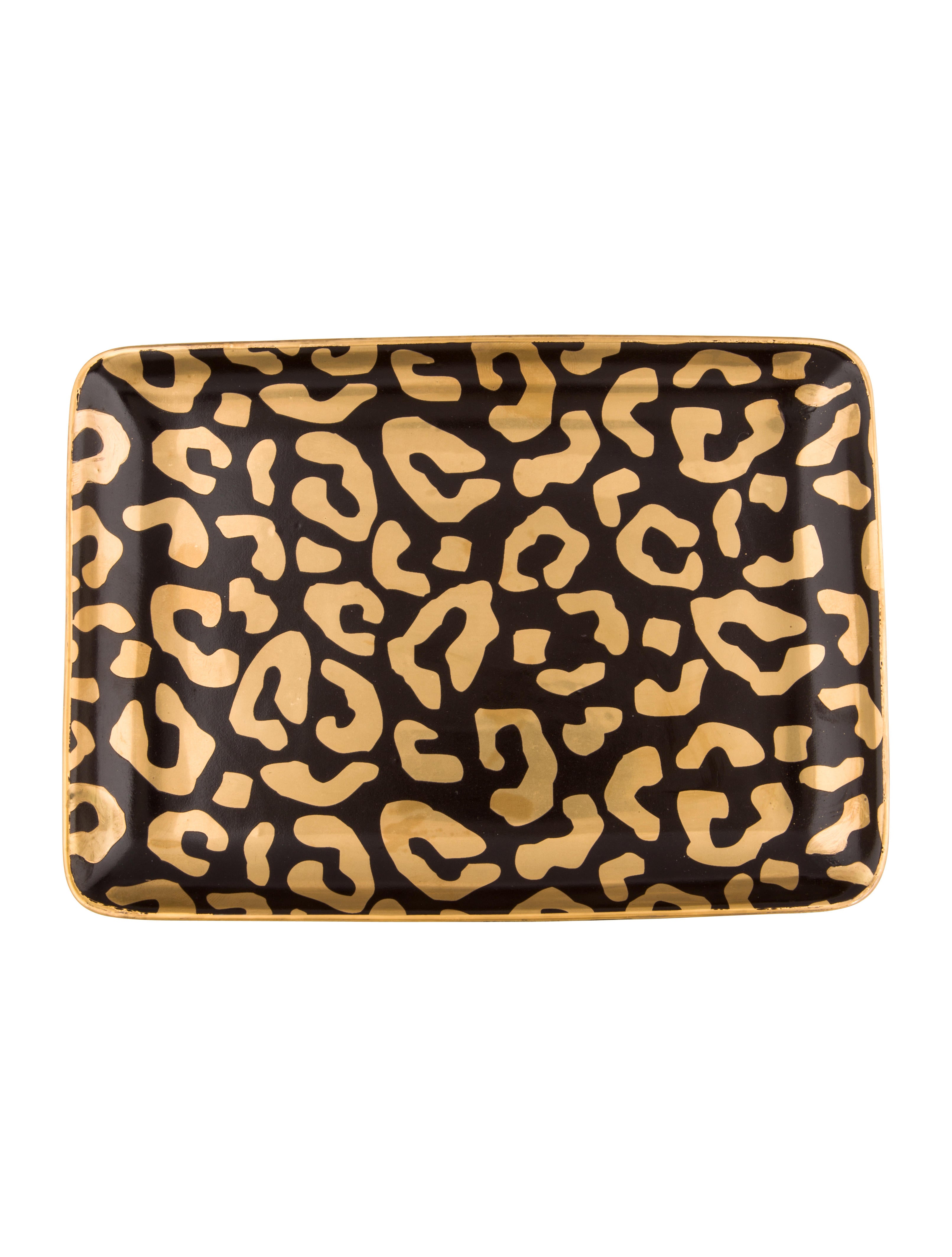 L'Objet Leopard Print Trinket Tray - Black Decorative Accents, Decor ...