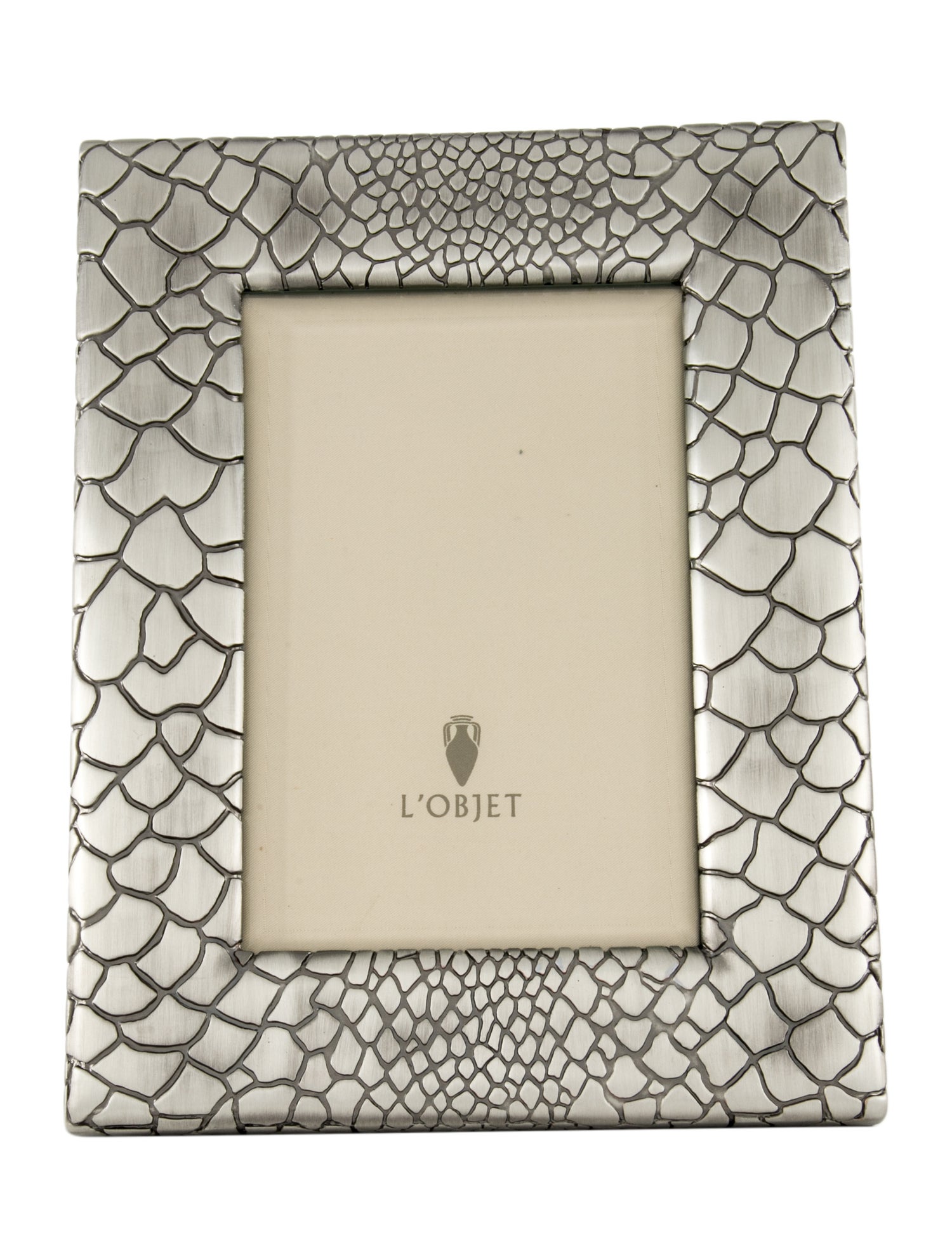L'Objet Embossed Metal Frame - Silver Decorative Accents, Decor ...