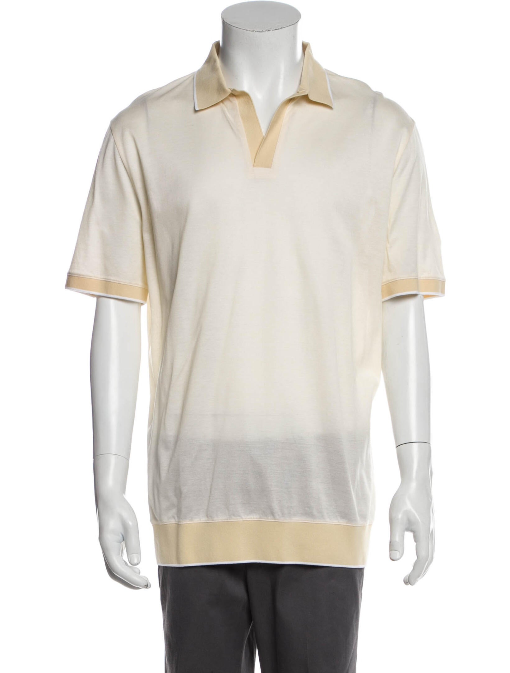 Loro Piana Colorblock Pattern Collar Polo Shirt w/ Tags - Yellow Polos ...