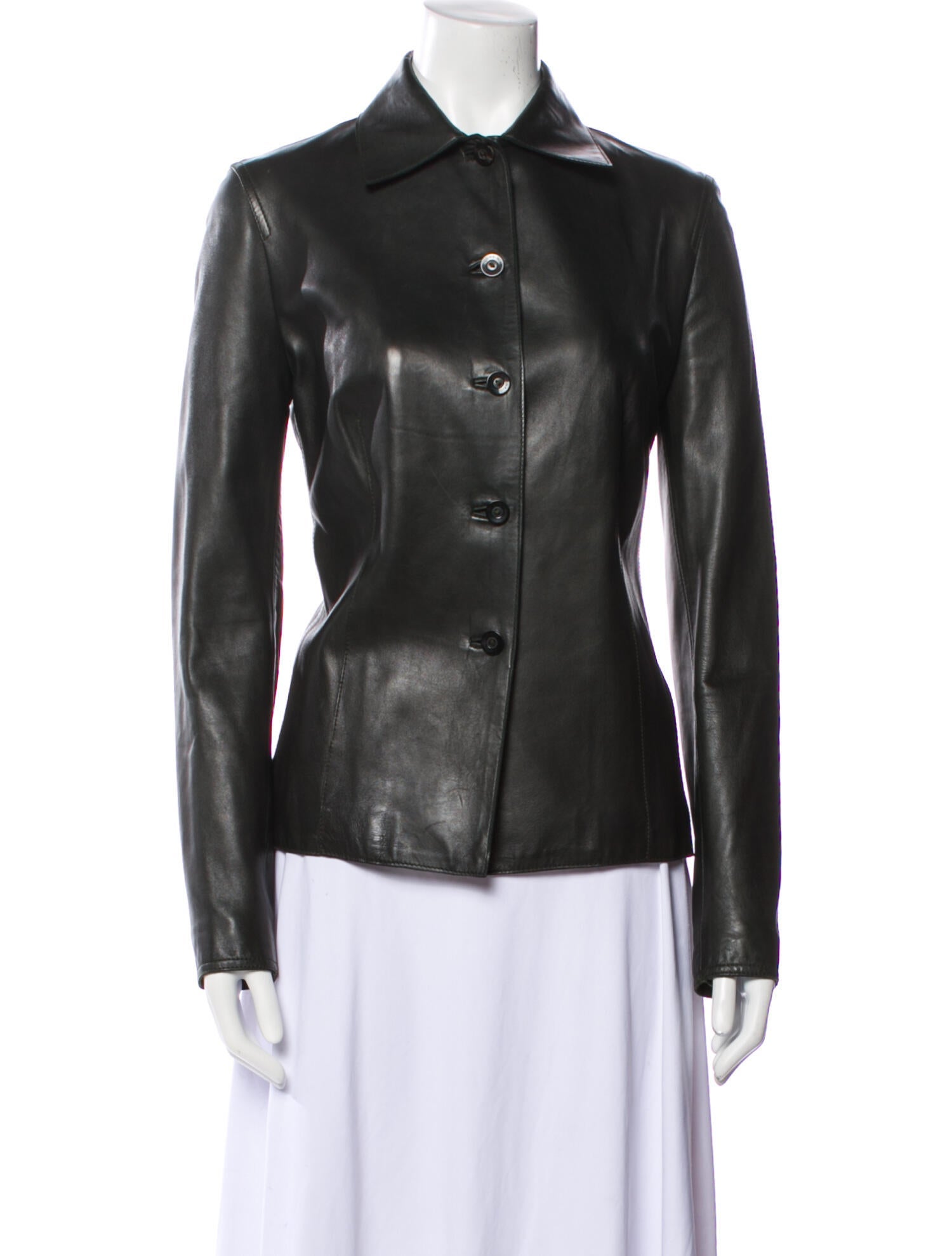 Loro Piana Lamb Leather Biker Jacket - Black Jackets, Clothing ...