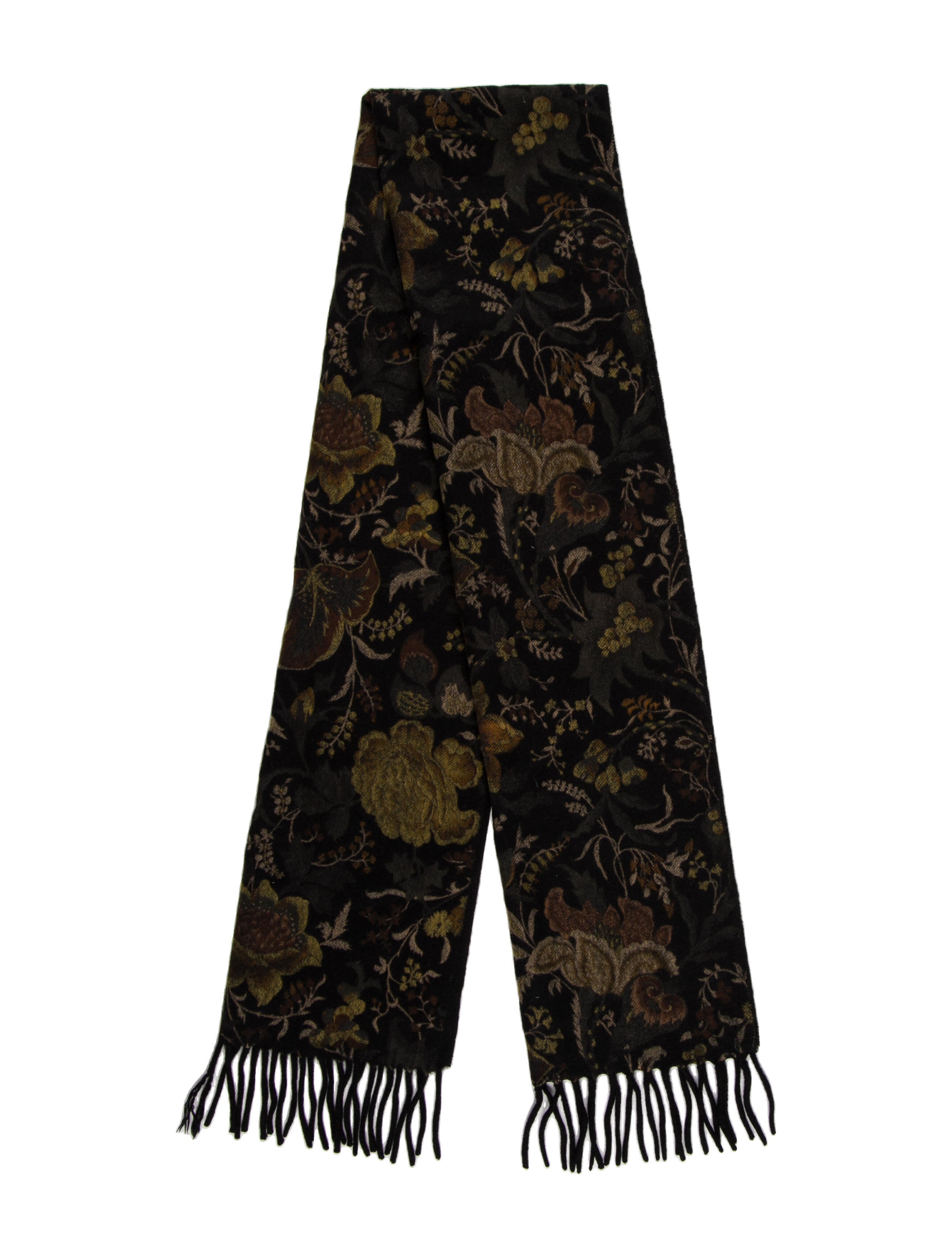 Loro Piana Cashmere Paisley Print Scarf - Black Scarves, Accessories ...