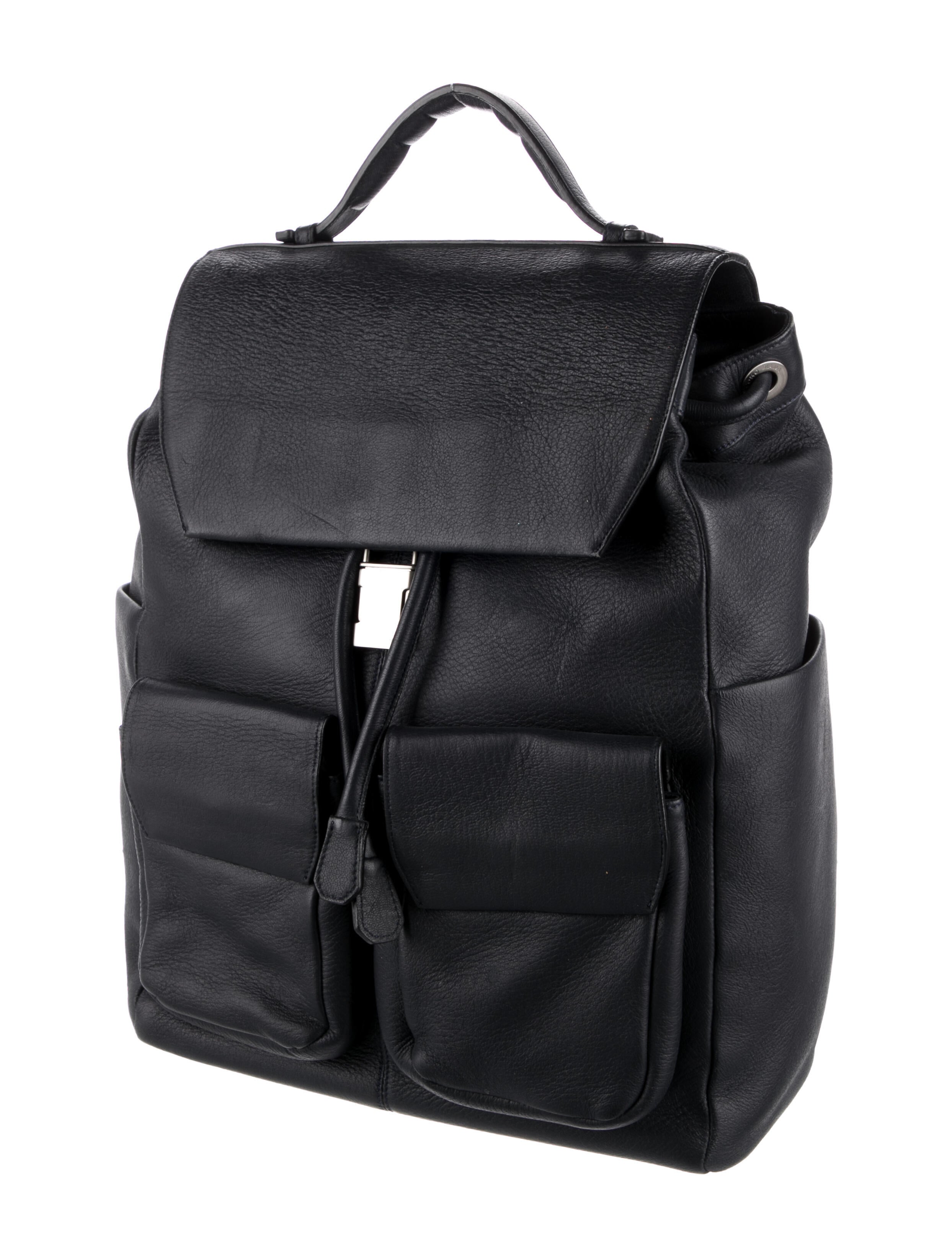 Loro Piana Large Leather Backpack - Blue Backpacks, Bags - LOR140060 ...