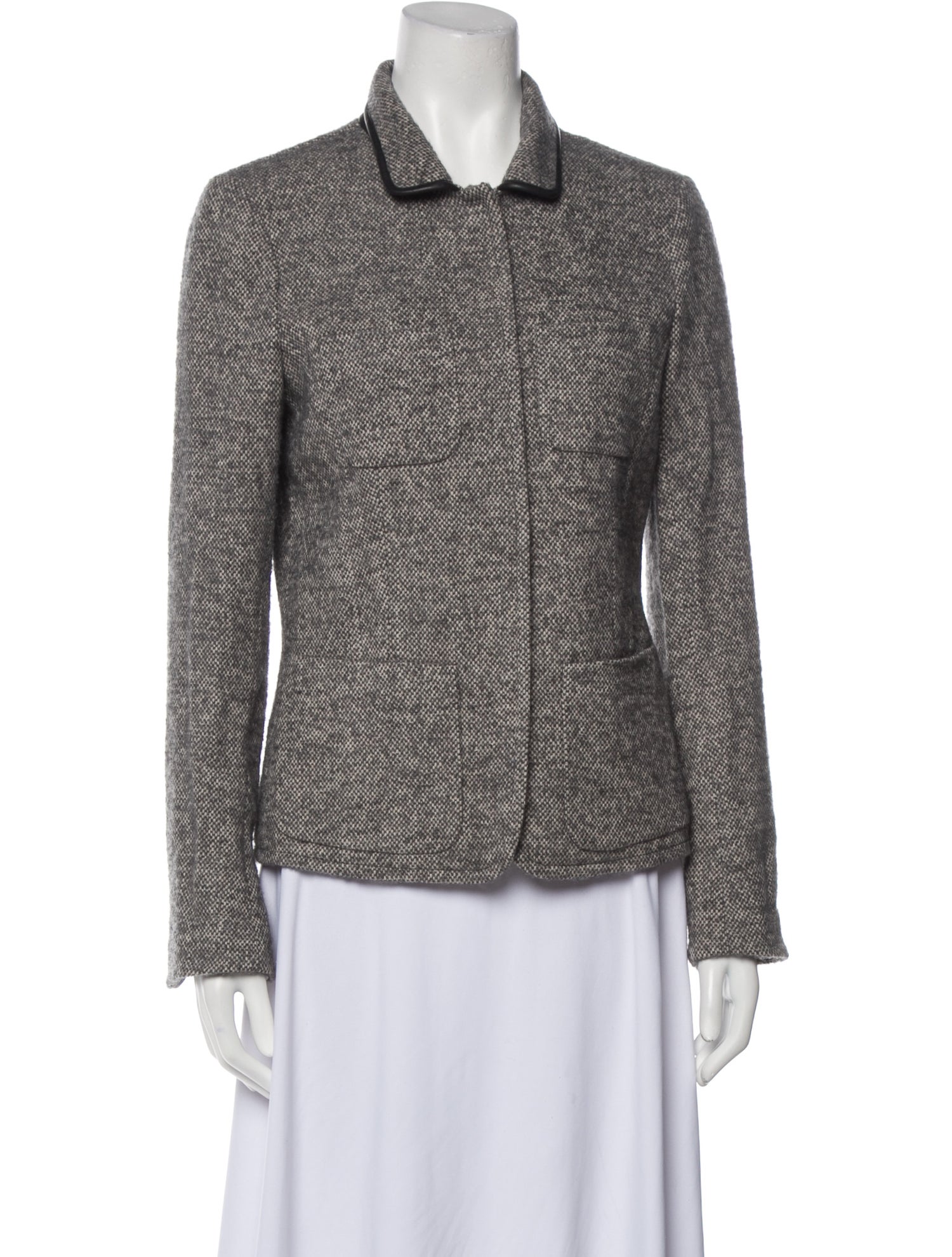 Loro Piana Virgin Wool Tweed Pattern Evening Jacket - Grey Jackets, Clothing - LOR147388 | The ...
