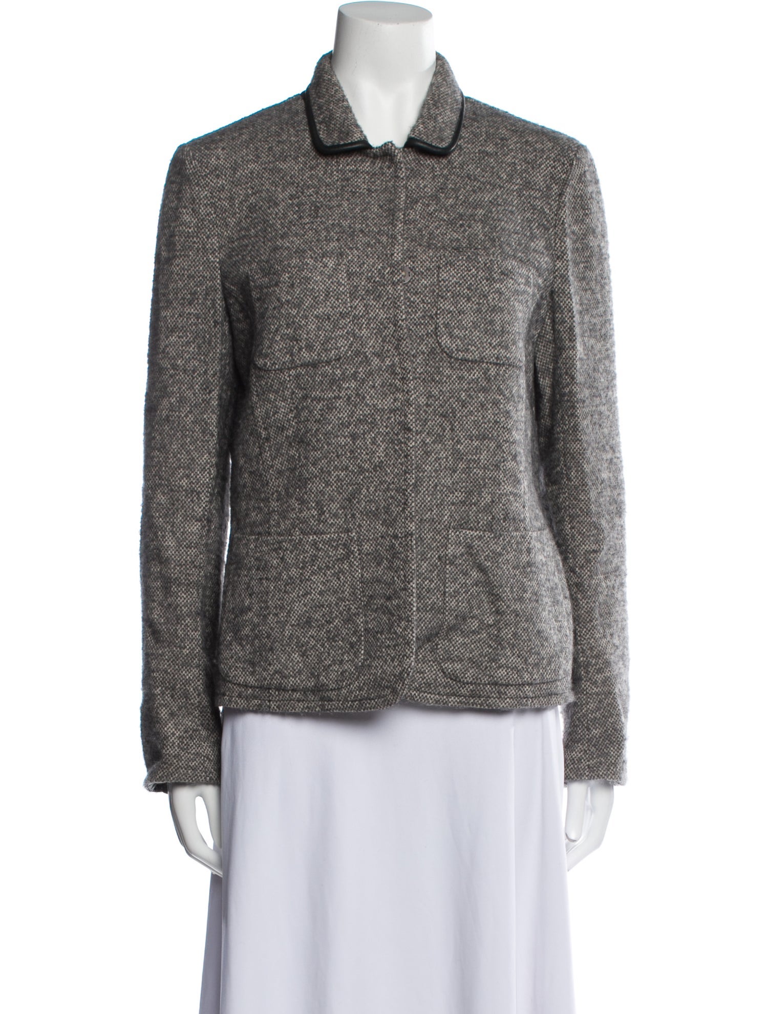 Loro Piana Virgin Wool Tweed Pattern Evening Jacket - Grey Jackets, Clothing - LOR150386 | The ...