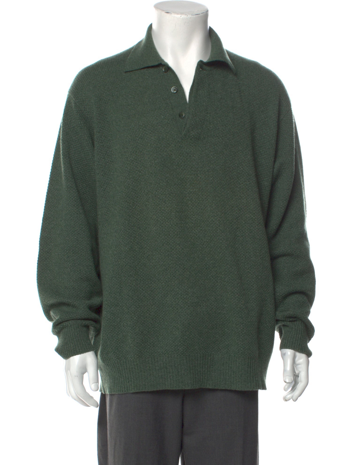 KITH Striped Collar Polo Sweater - Green Sweaters, Clothing ...