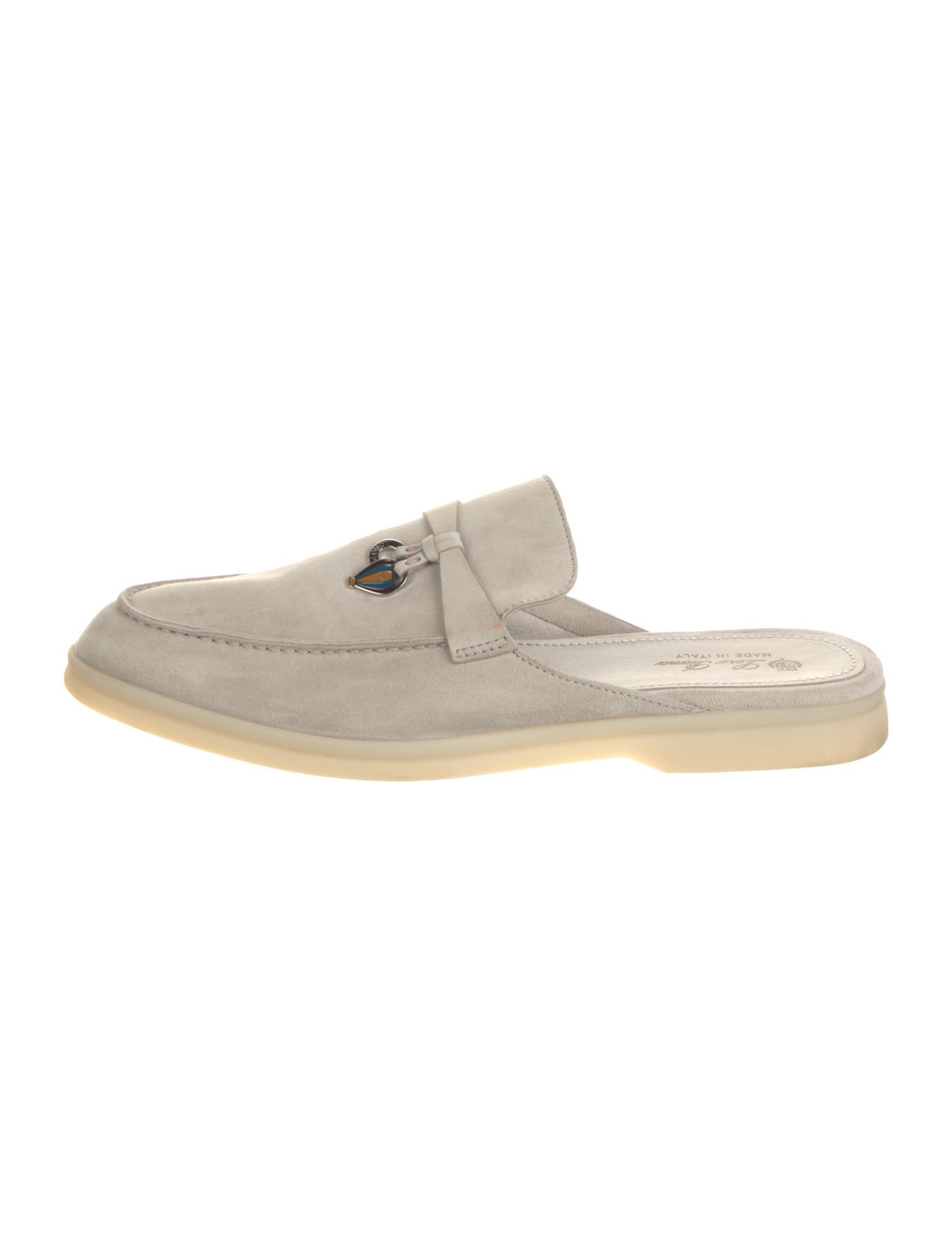 Loro Piana Suede Mules - Grey Flats, Shoes - LOR169104 | The RealReal