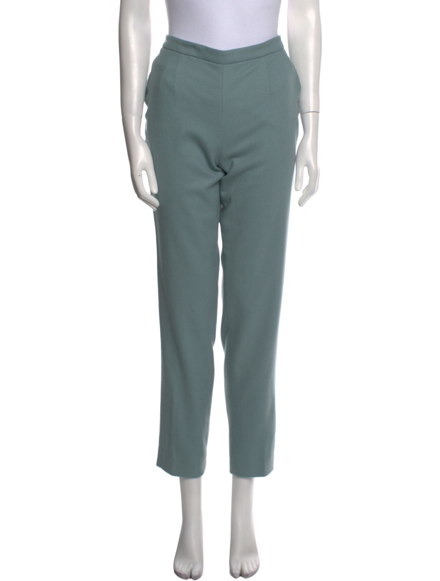 Loro Piana Cashmere Straight Leg Pants - Green, 10.75" Rise Pants ...