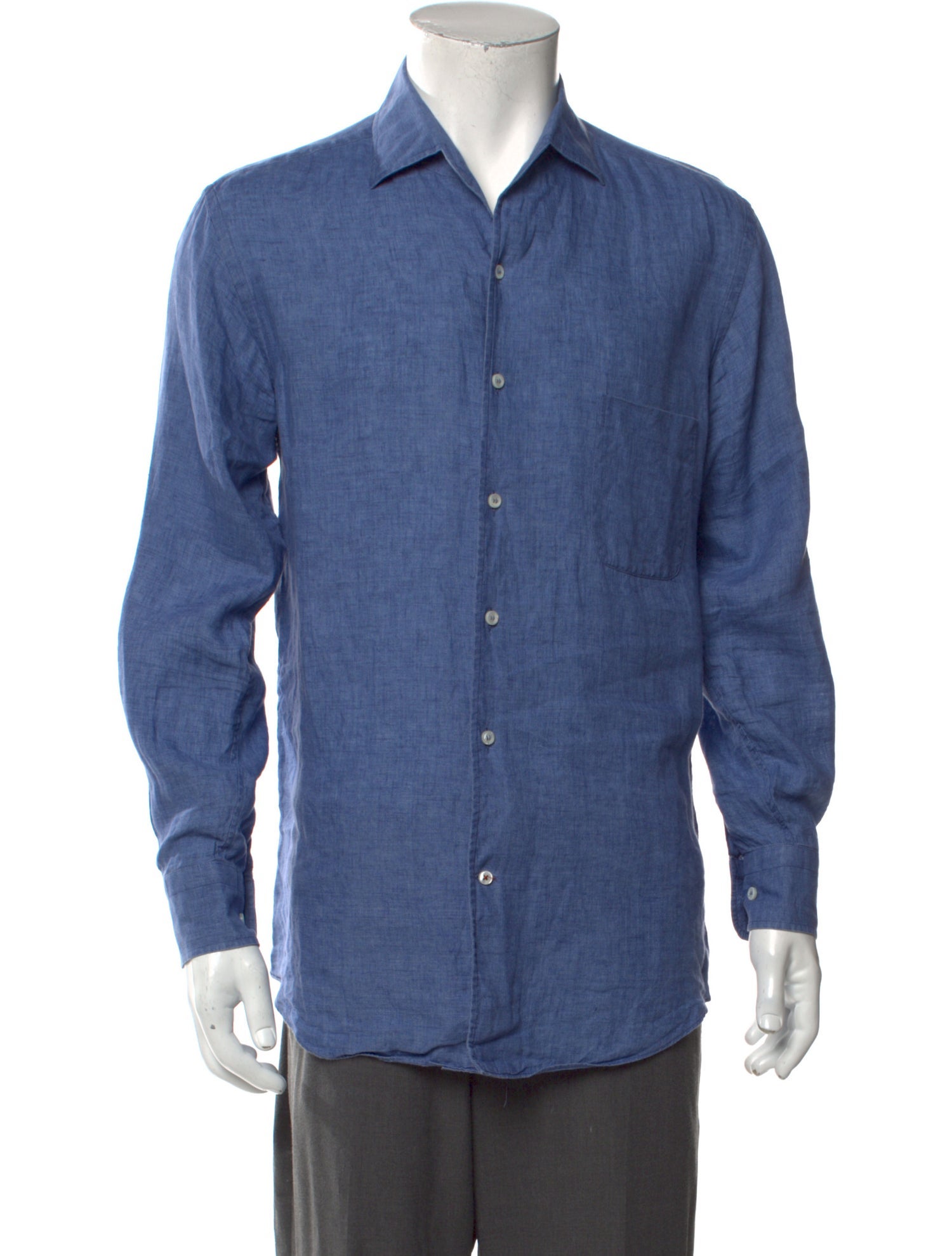 Loro Piana Andre Linen Shirt - Blue Casual Shirts, Clothing - LOR181825 ...