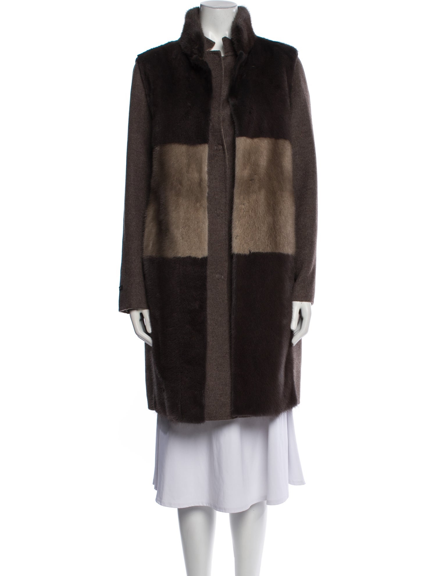 Attico Striped Faux Fur Coat - Black Coats, Clothing - ATTCO26887 | The ...