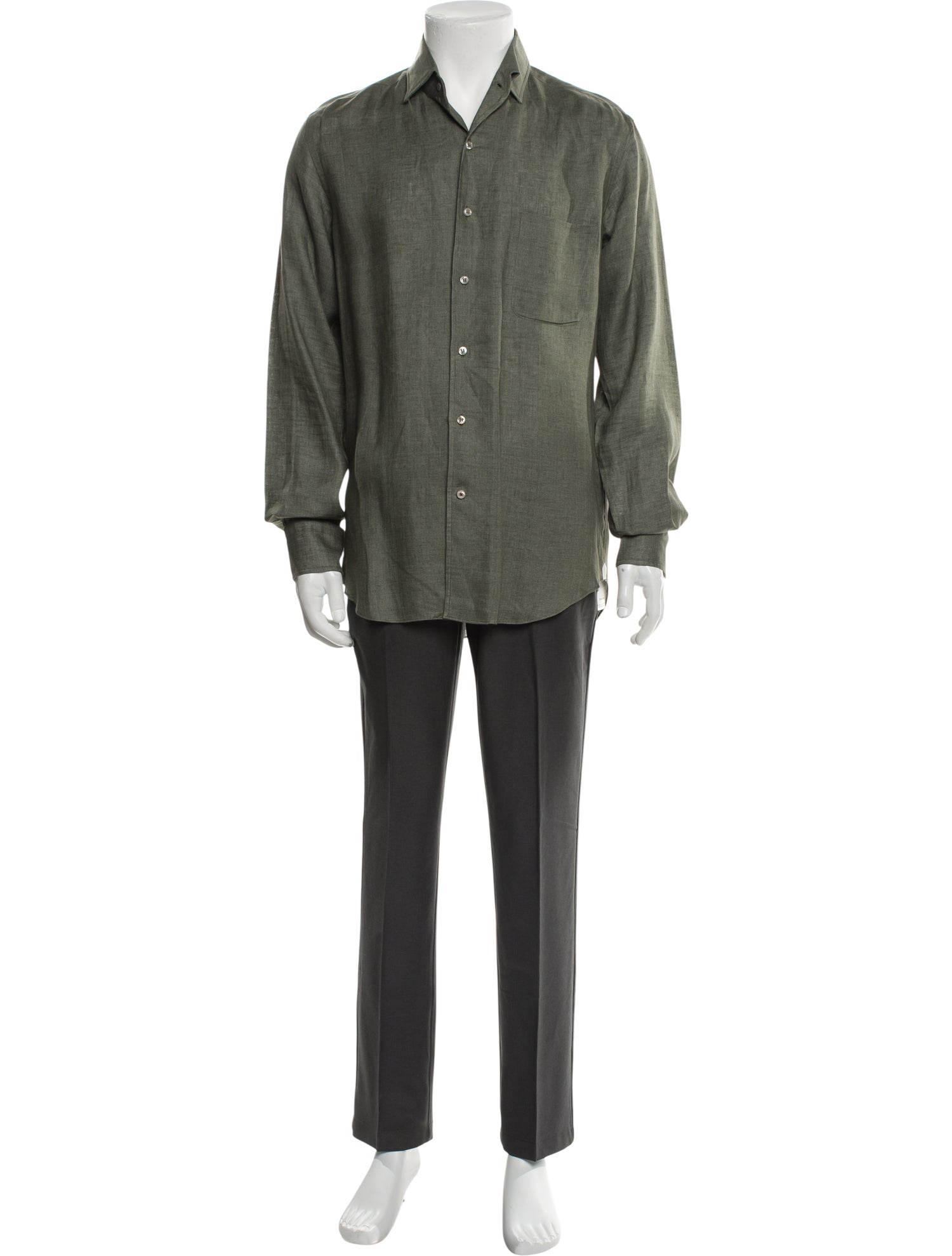 Loro Piana Andre Linen Shirt - Green Casual Shirts, Clothing ...