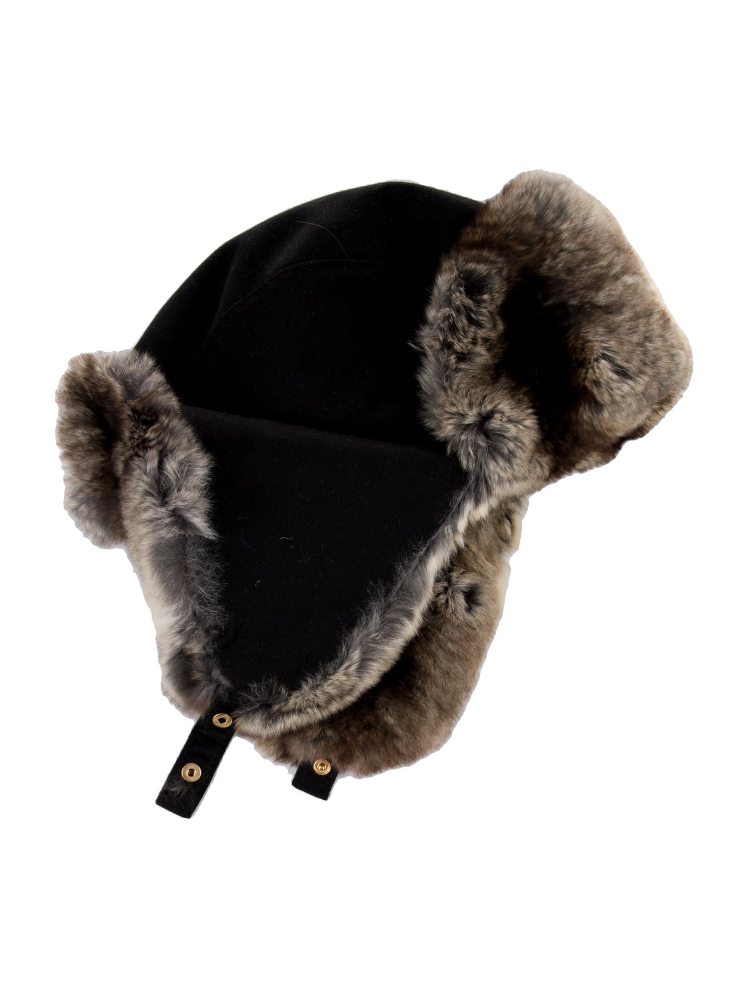 Loro Piana Mink Fur Trapper Hat - Black Hats, Accessories - LOR203166 ...