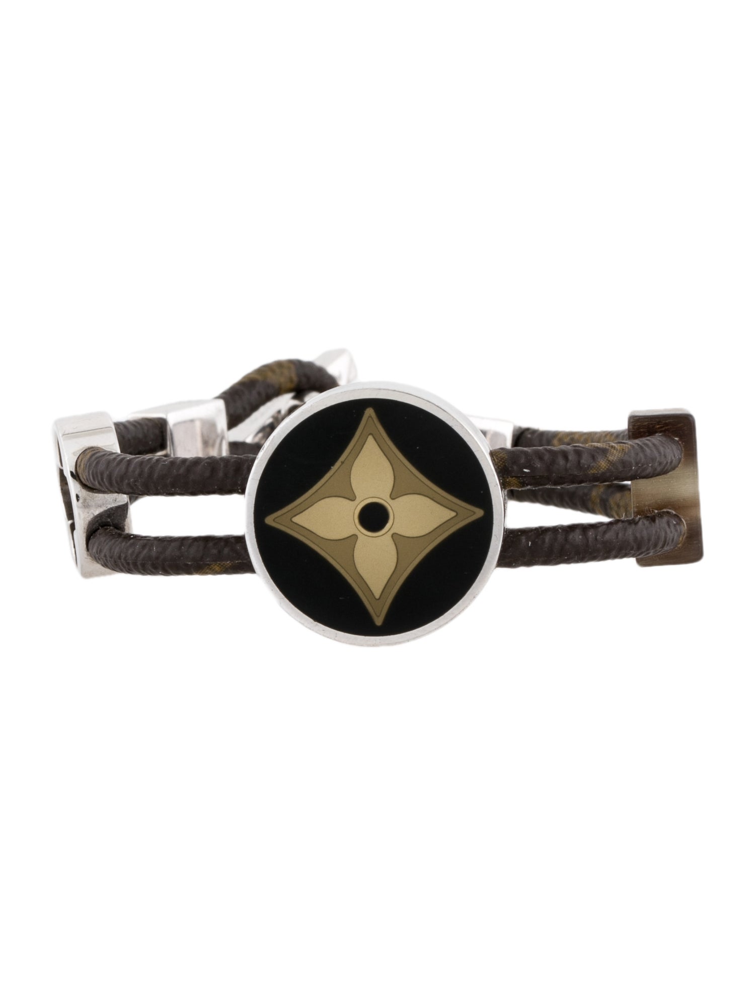 Louis Vuitton Enamel, Resin & Canvas Monogram Wrap Bracelet - Black ...