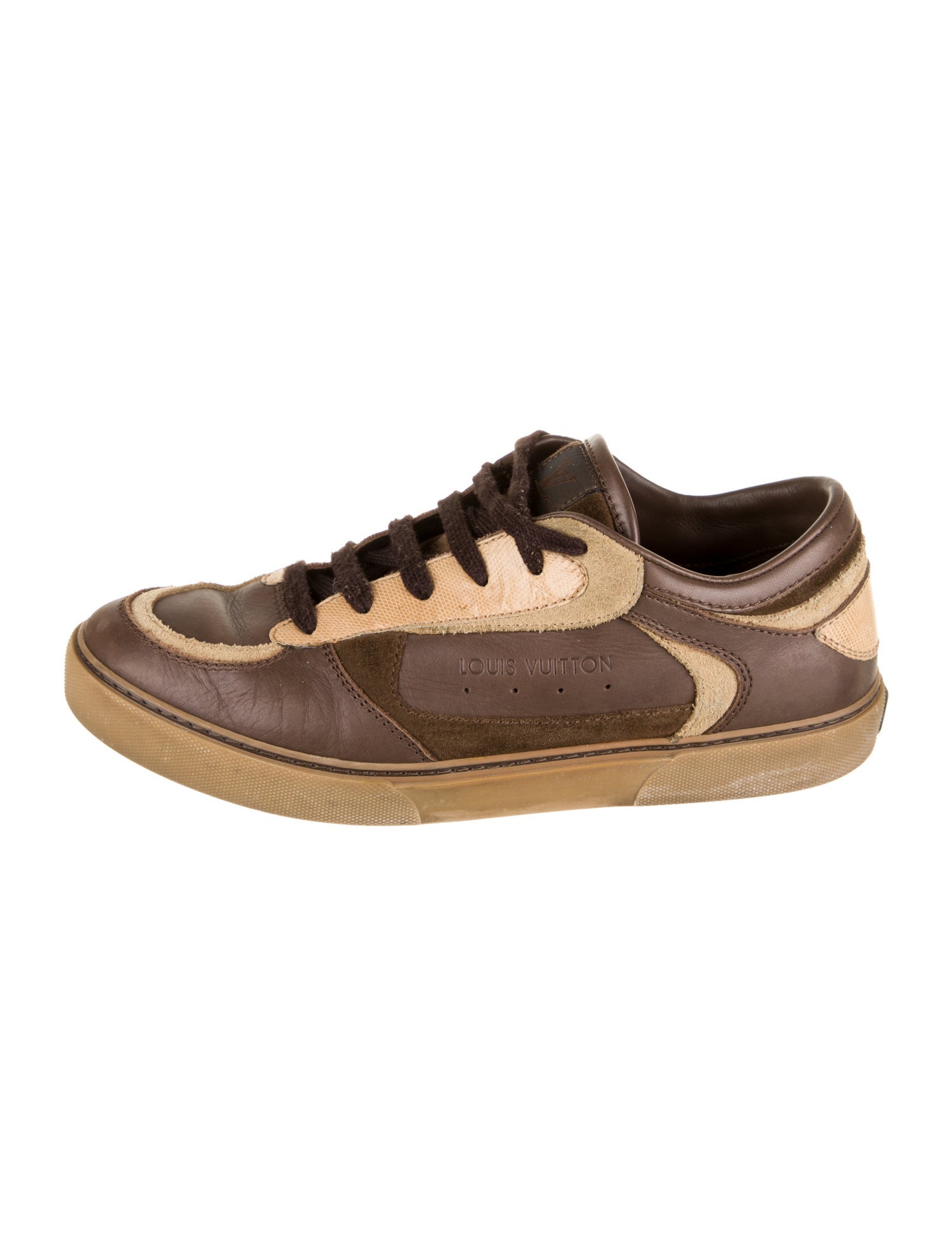 Louis Vuitton LV Monogram Leather Sneakers - Brown Sneakers, Shoes ...