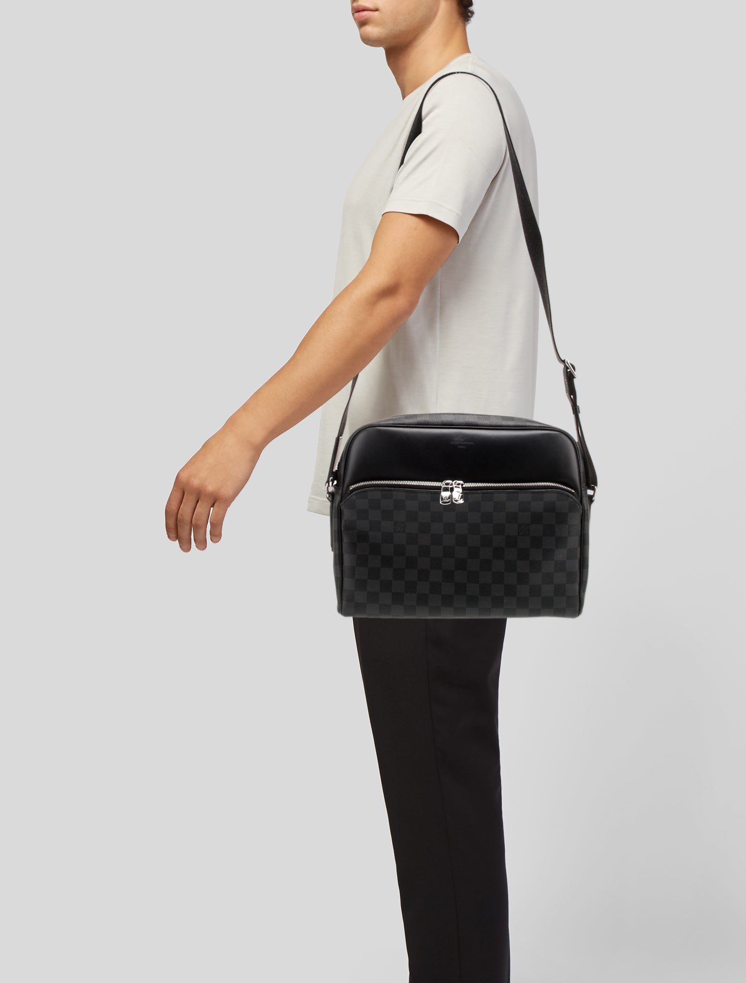 Louis Vuitton Coated Canvas PM Damier Graphite Pattern - Black ...