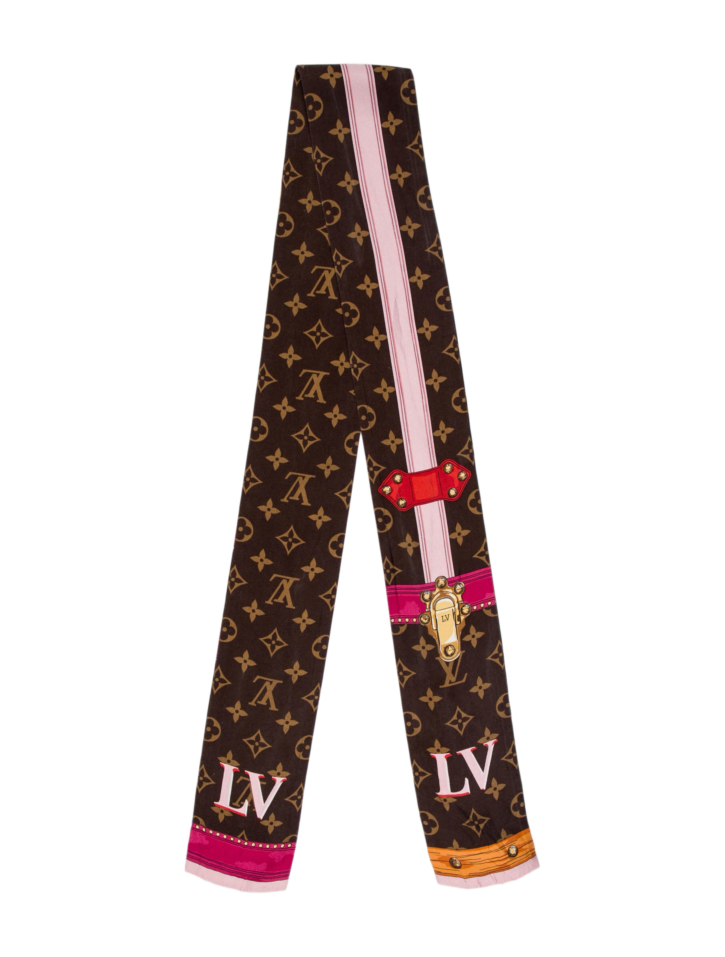 Louis Vuitton Silk LV Monogram Scarf - Brown Scarves and Shawls ...