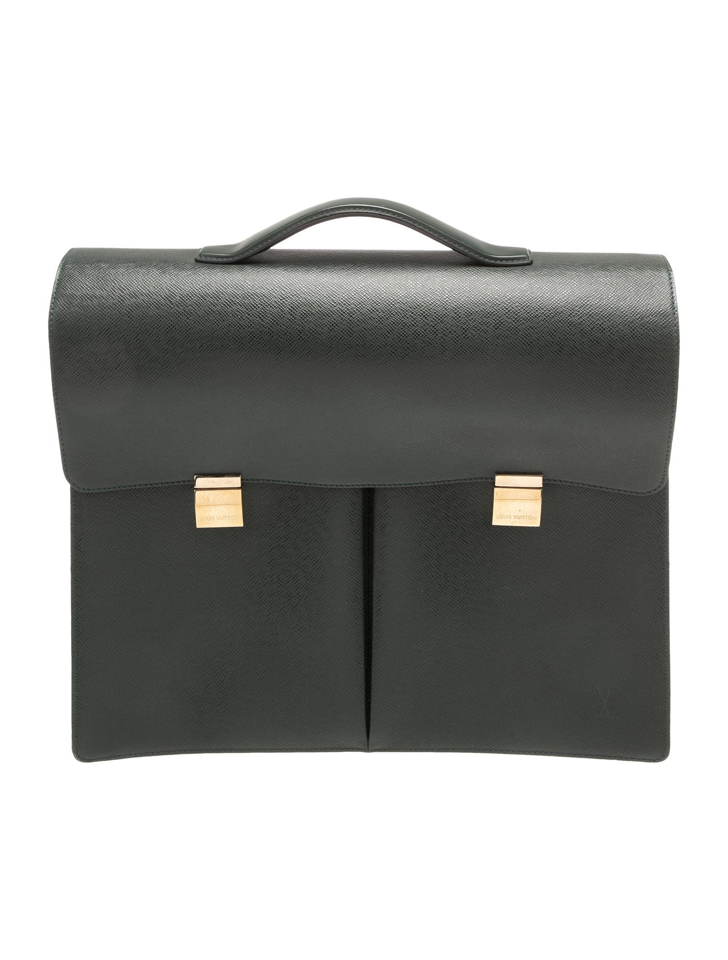 Louis Vuitton Taiga Leather Briefcase - Green Briefcases, Bags ...