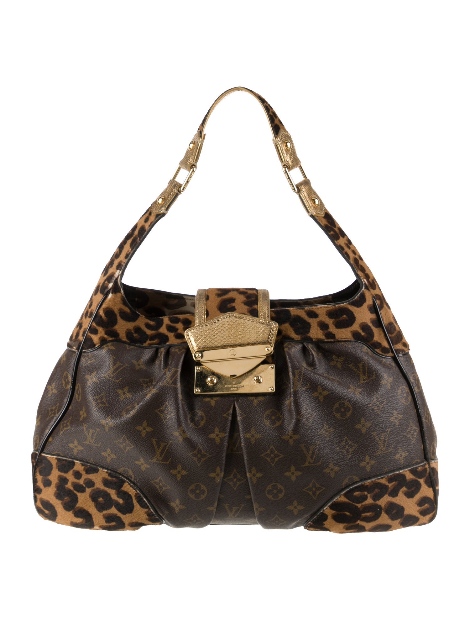 Louis Vuitton LV Monogram Leopard Polly - Brown Hobos, Handbags ...