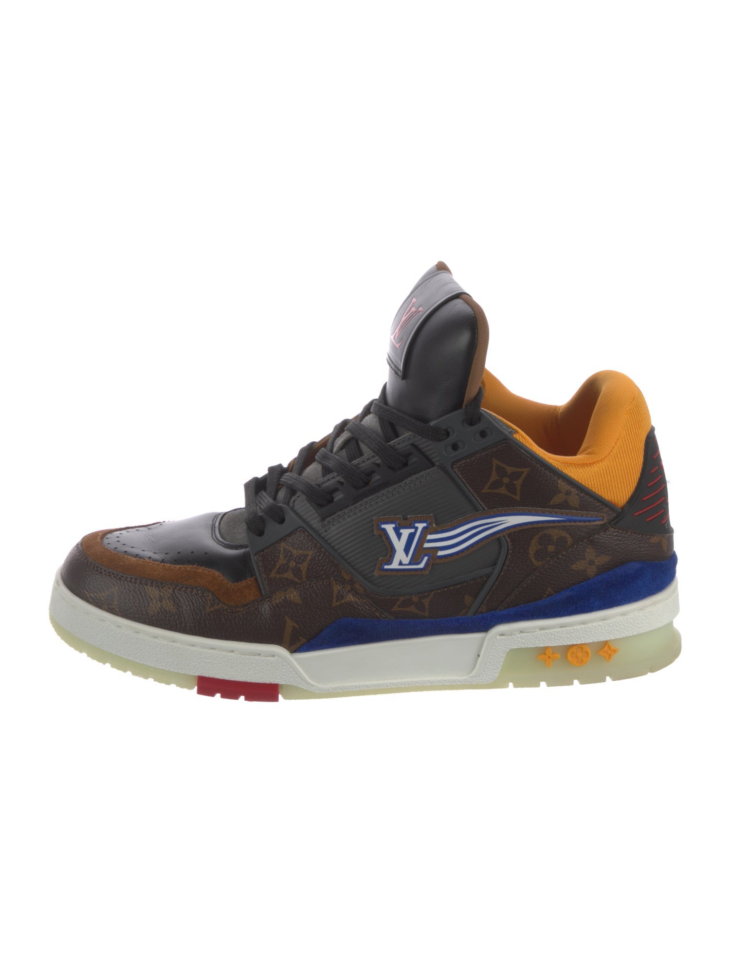 Louis Vuitton Monogram Pattern Leather Sneakers - Brown Sneakers, Shoes ...