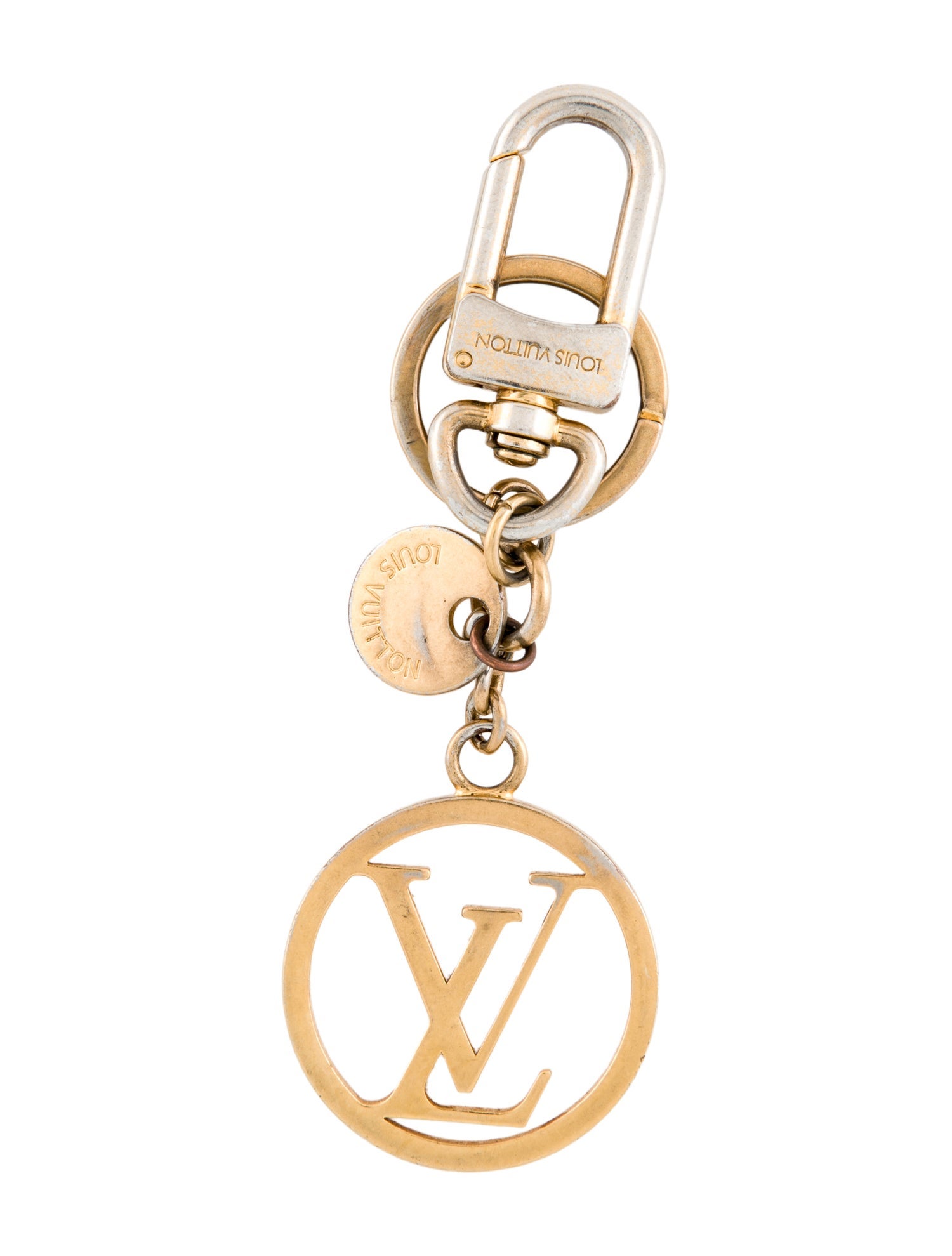 Louis Vuitton LV Circle Key Holder & Bag Charm - Gold Keychains ...
