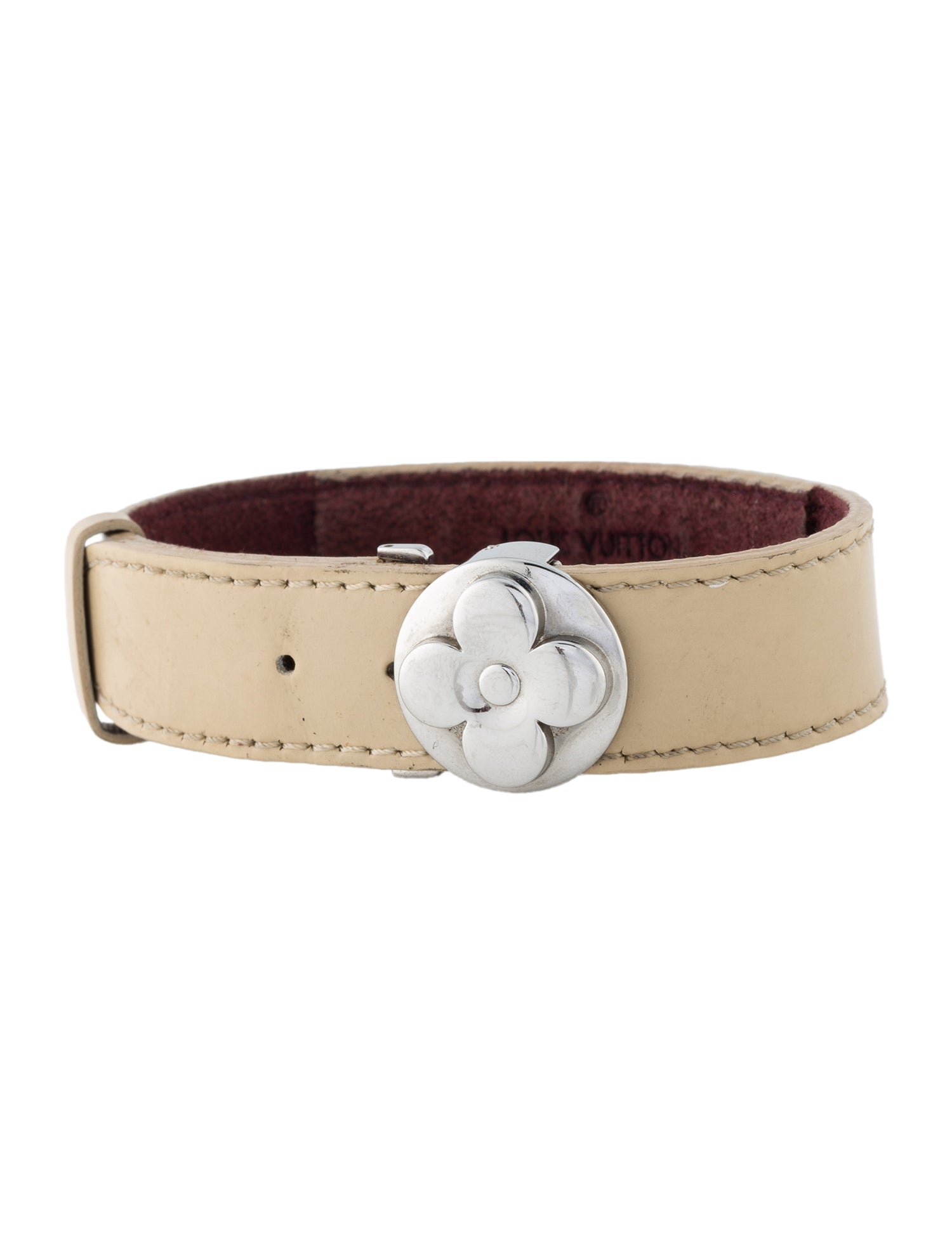 Louis Vuitton Leather Cyber Epi Wish Bracelet Neutrals Brass Bangle Bracelets LOU1020441 The RealReal