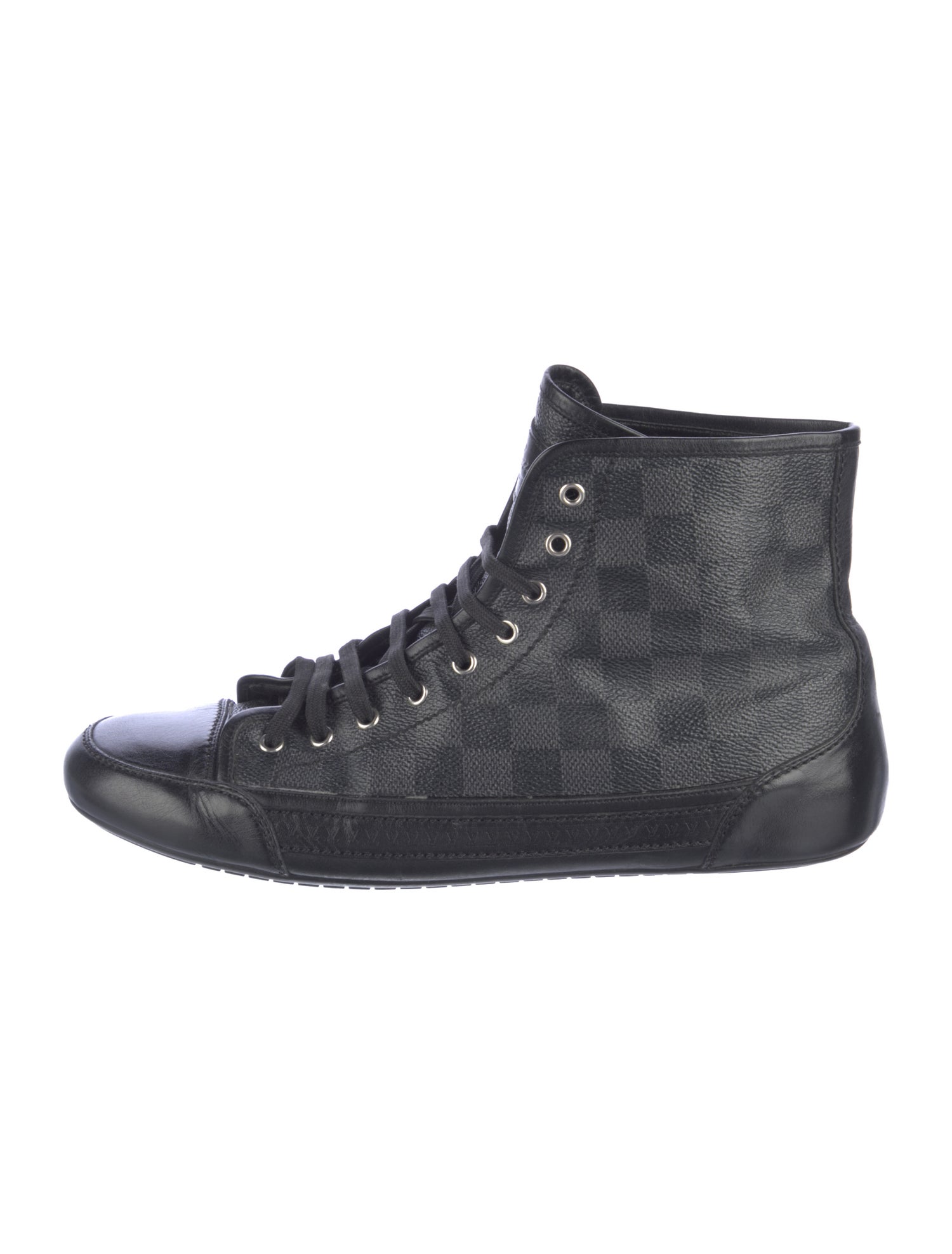 Louis Vuitton Damier Graphite Pattern Sneakers - Black Sneakers, Shoes ...