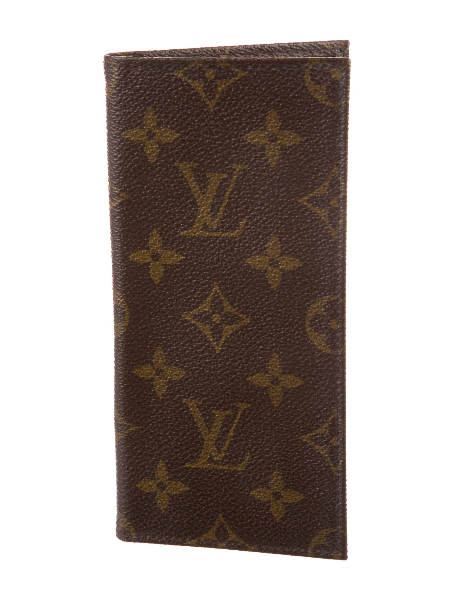 Louis Vuitton Monogram Pattern Coated Canvas Checkbook Holder - Brown ...